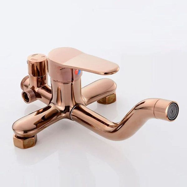 Juno Showers Juno Classy Rose Gold 8" Rainfall Shower Set With 3 ...