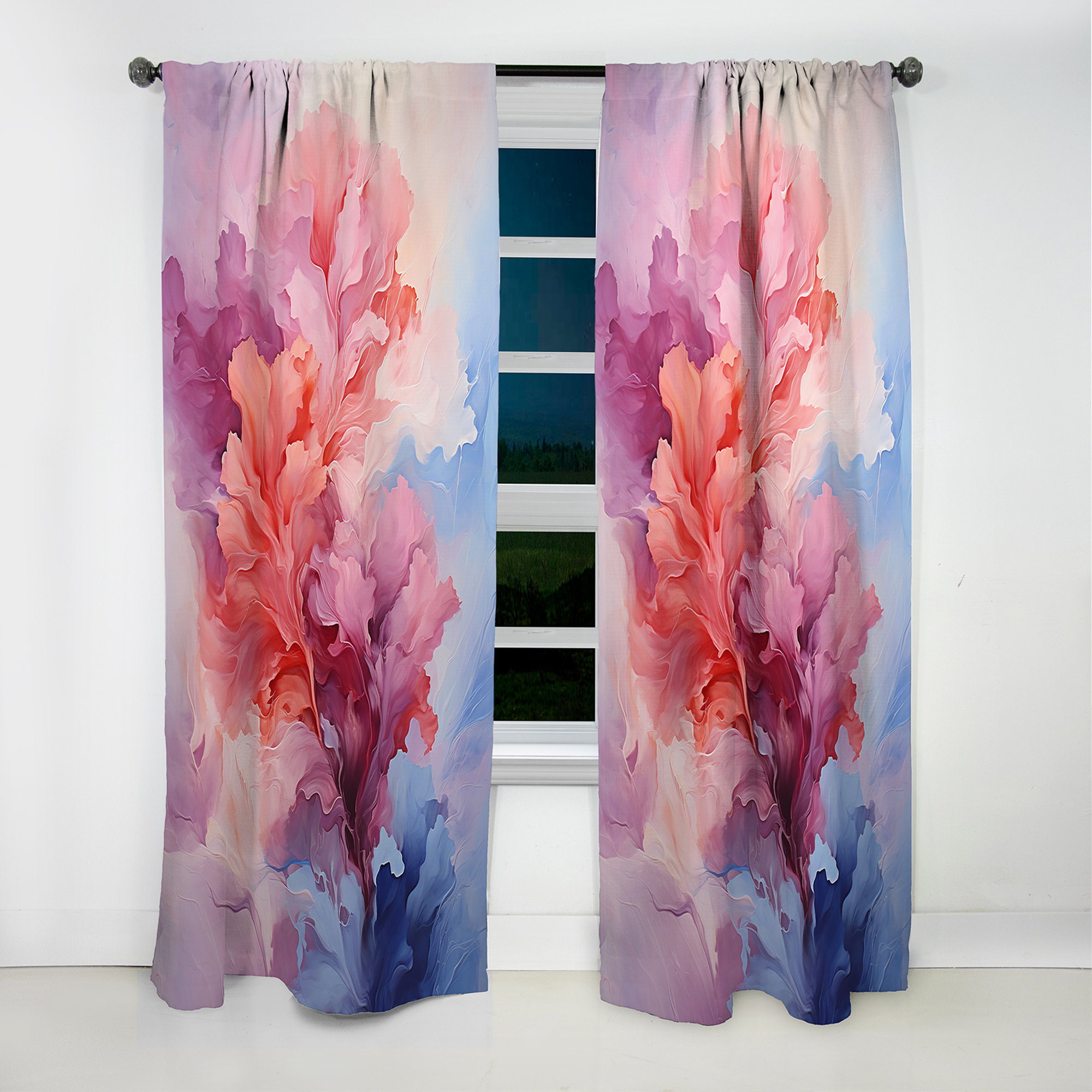 Hokku Designs Pastel Dreamscapes - Abstract Impressionism Curtain ...