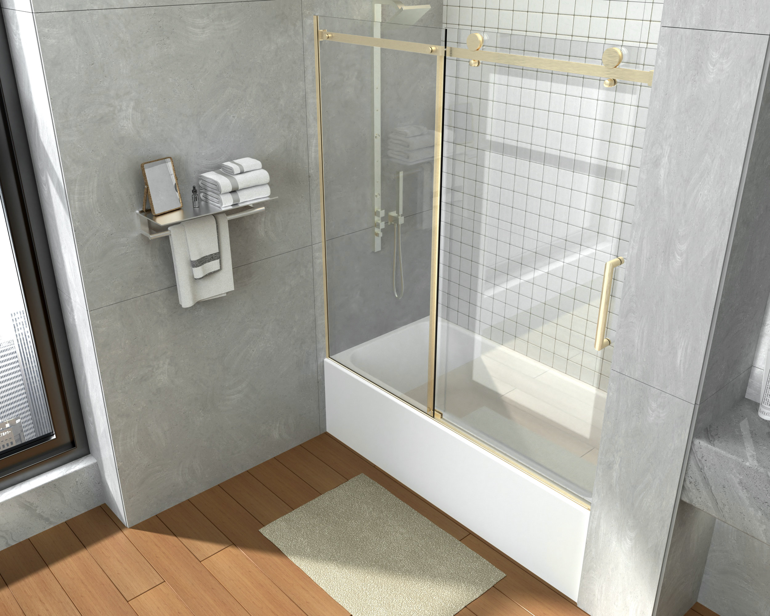 CKB 55'' - 59" W x 60'' H Sliding Frameless Tub Door & Reviews | Wayfair