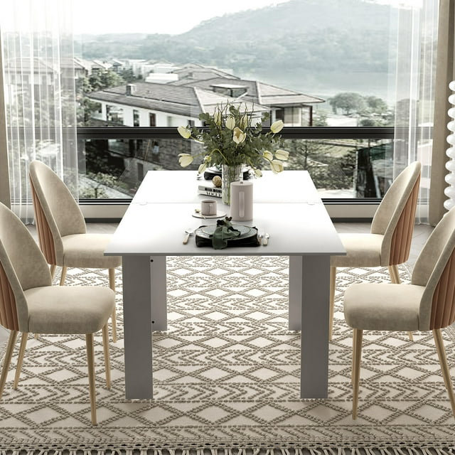 Ebern Designs Expandable Kitchen&dining Room Table For 4-6, Table With ...