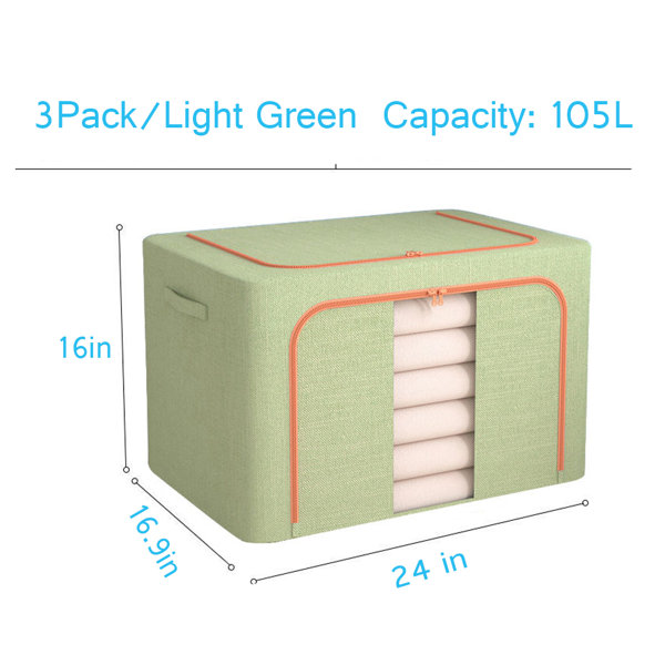 Latitude Run® Clothes Storage Bins Boxes with Metal Frame - (Extra ...