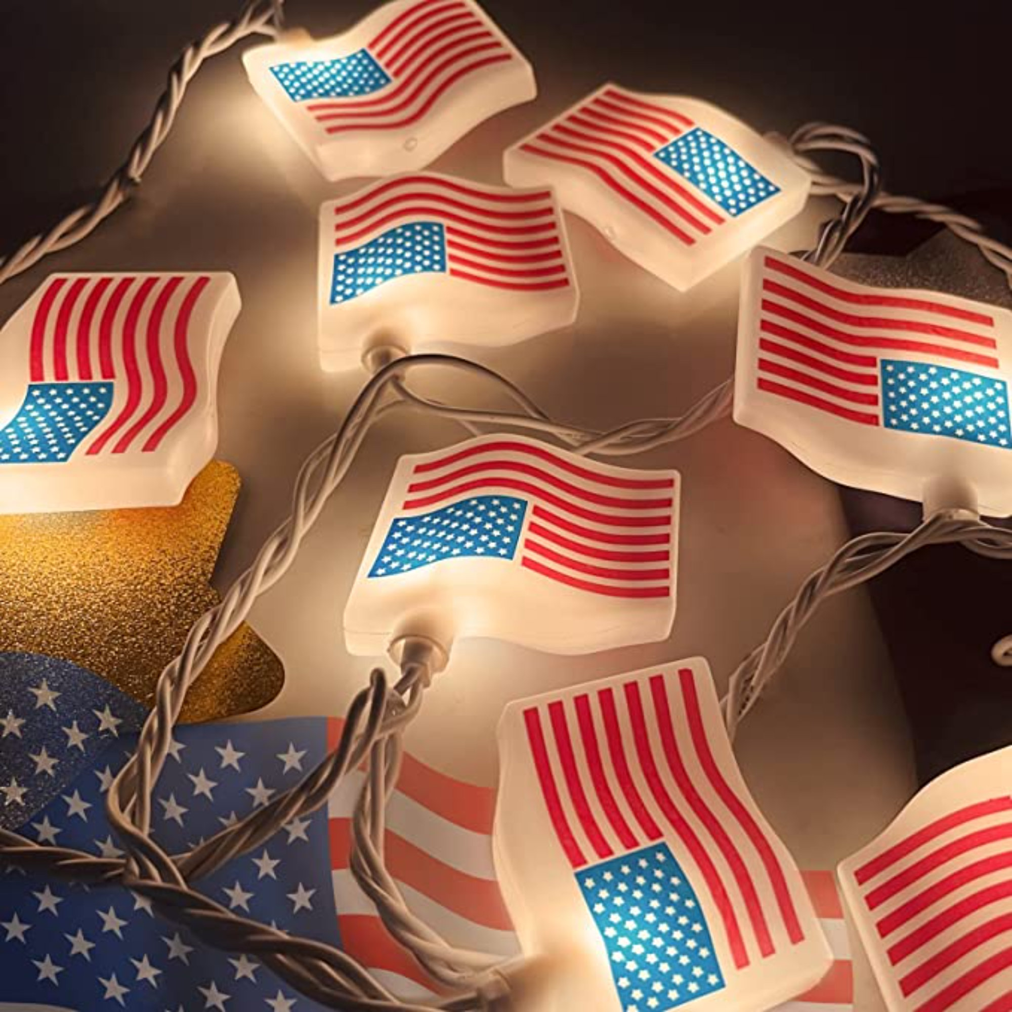 The Holiday Aisle® American Flag Lights - Perfect For Indoor And ...