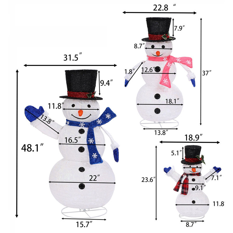 The Holiday Aisle® Snowman Family Lighted Display & Reviews | Wayfair
