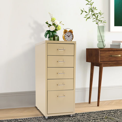 Ebern Designs Riesner 5-Drawer Storage Cabinet with Wheels | Wayfair