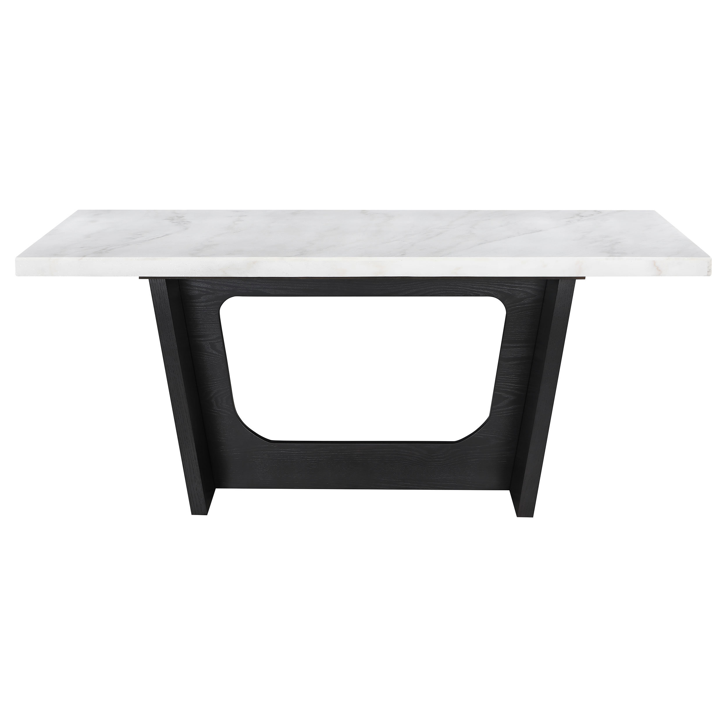 Orren Ellis Osborne 72-Inch Marble Top Dining Table Rustic Espresso ...