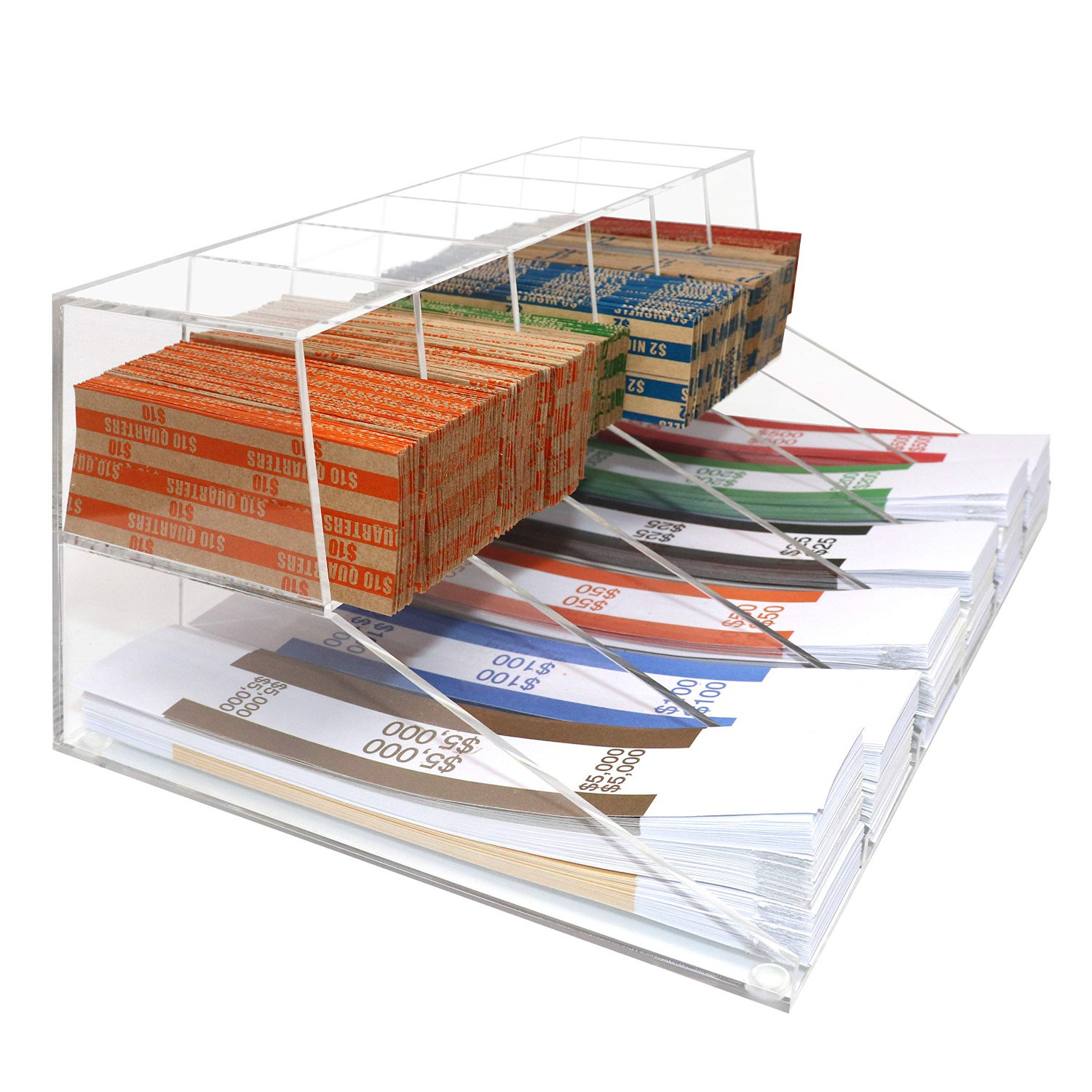 Stack man Acrylic Bills And Coins Wrappers Tray - Includes Compartment ...