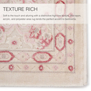 Kelly Clarkson Home Ashley Machine Woven Pink/Cream Rug & Reviews | Wayfair