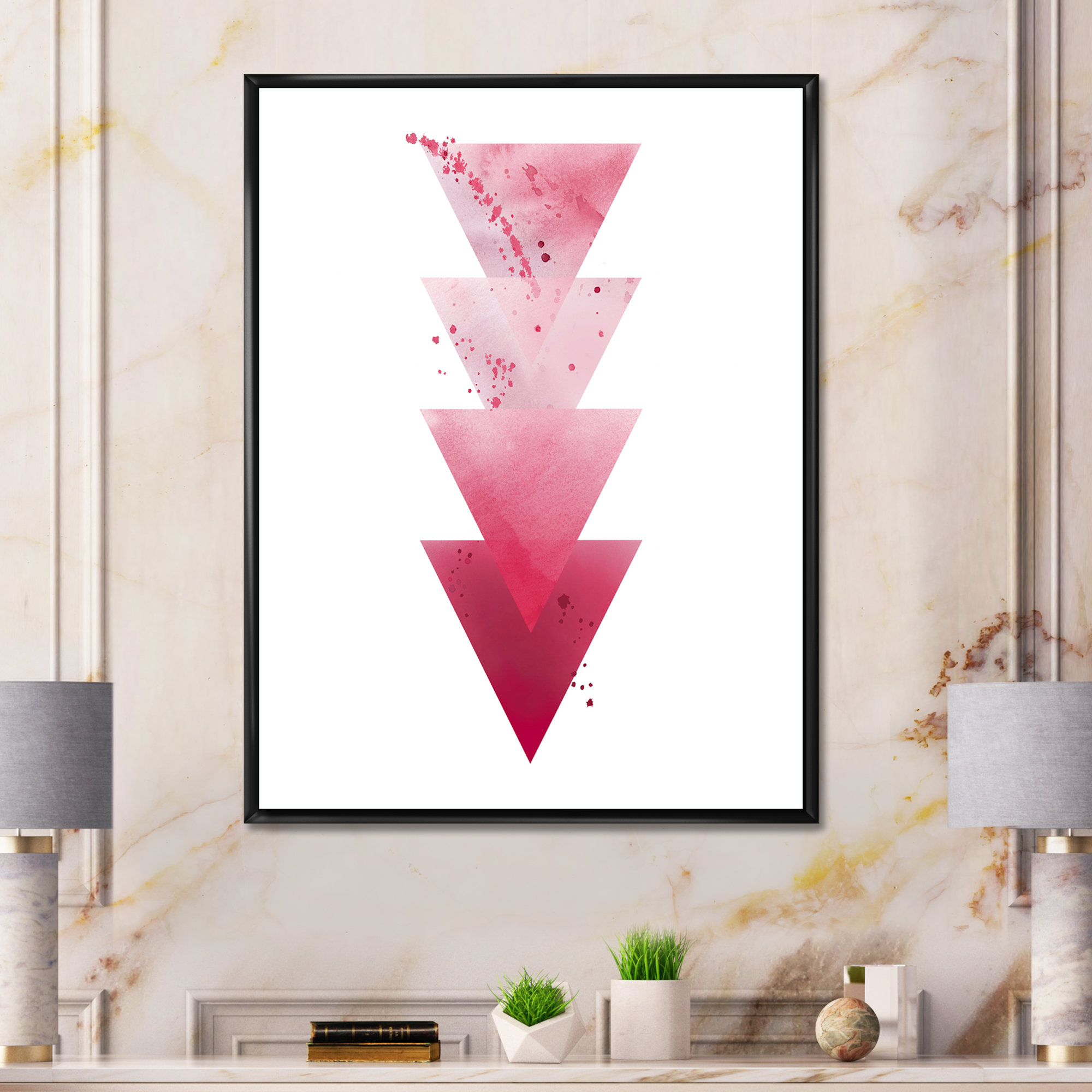 East Urban Home Triangles Abstract Geometric Art Composition - Floater ...