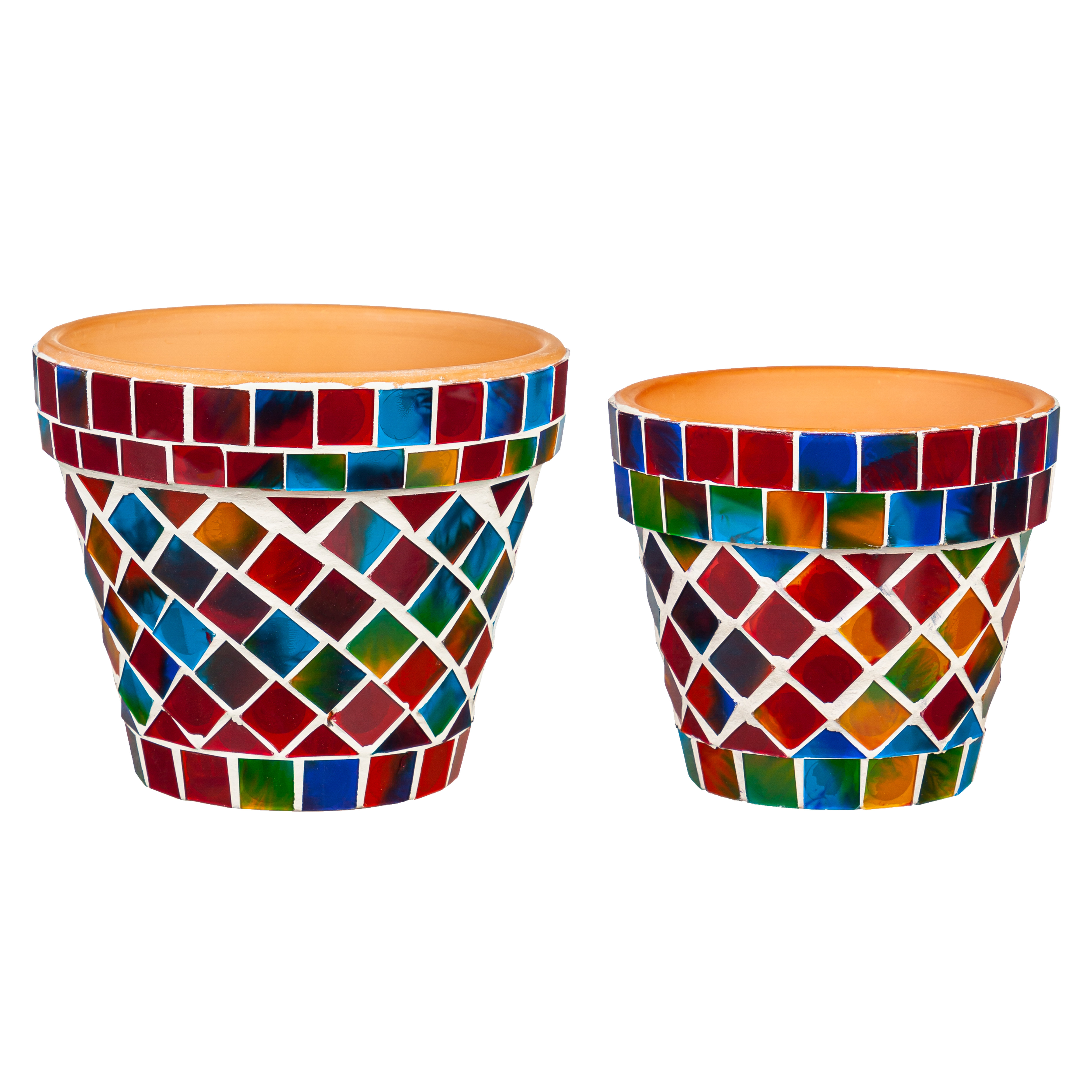 Ebern Designs Fieldale Nesting Colorful Mosaic Ceramic Planter (Set of ...