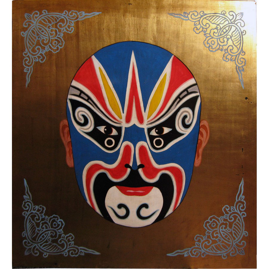 Bungalow Rose Hand Painted Chinese Opera Mask Wall Decor | Wayfair