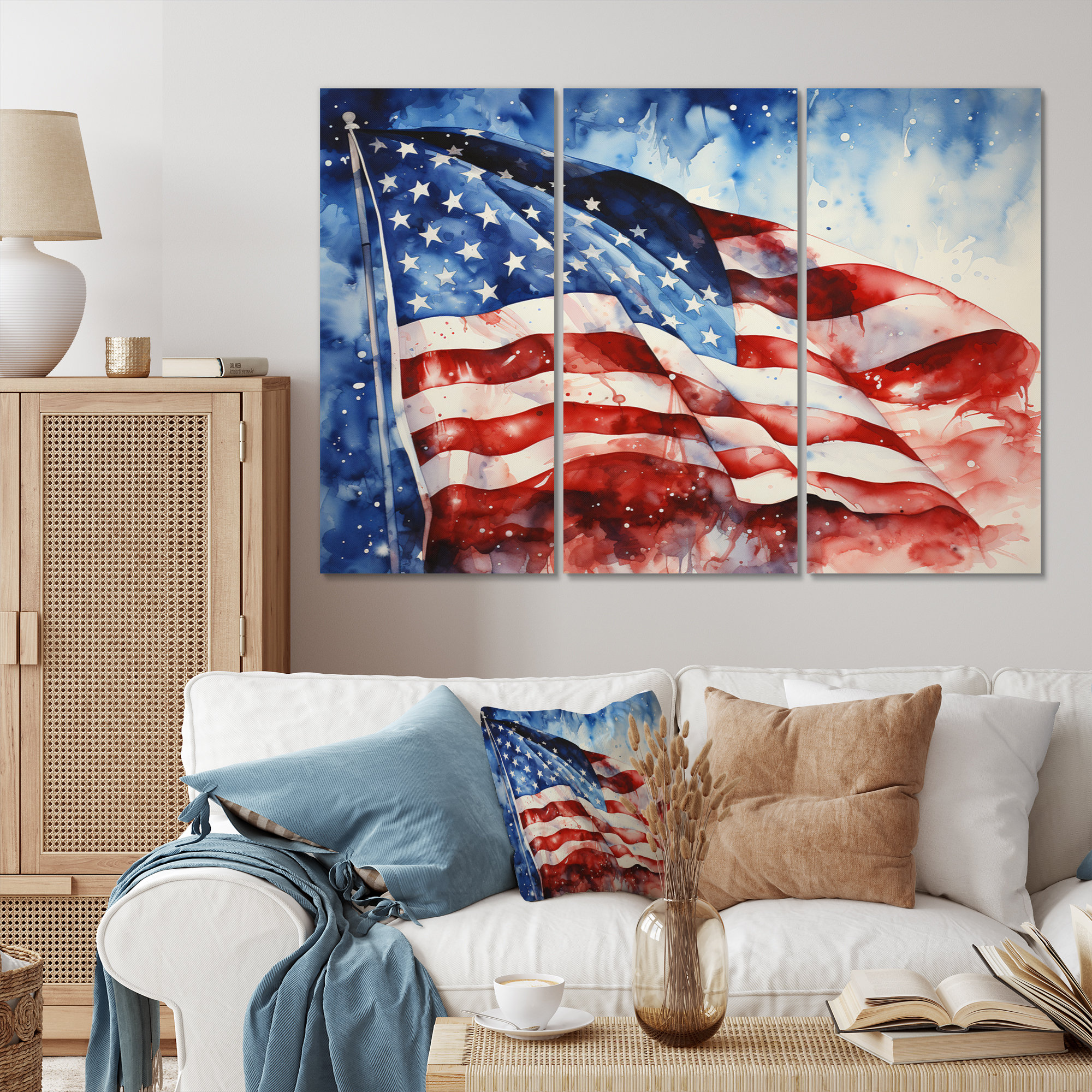Trinx Flag American Flag I - Flag USA Canvas Prints Set - Wayfair Canada