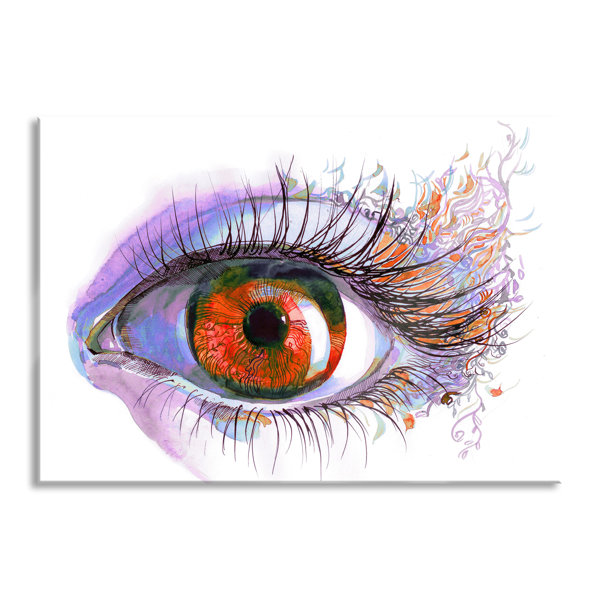 Brayden Studio Beautiful Drawing Of An Eye - No Frame Print on Glass ...