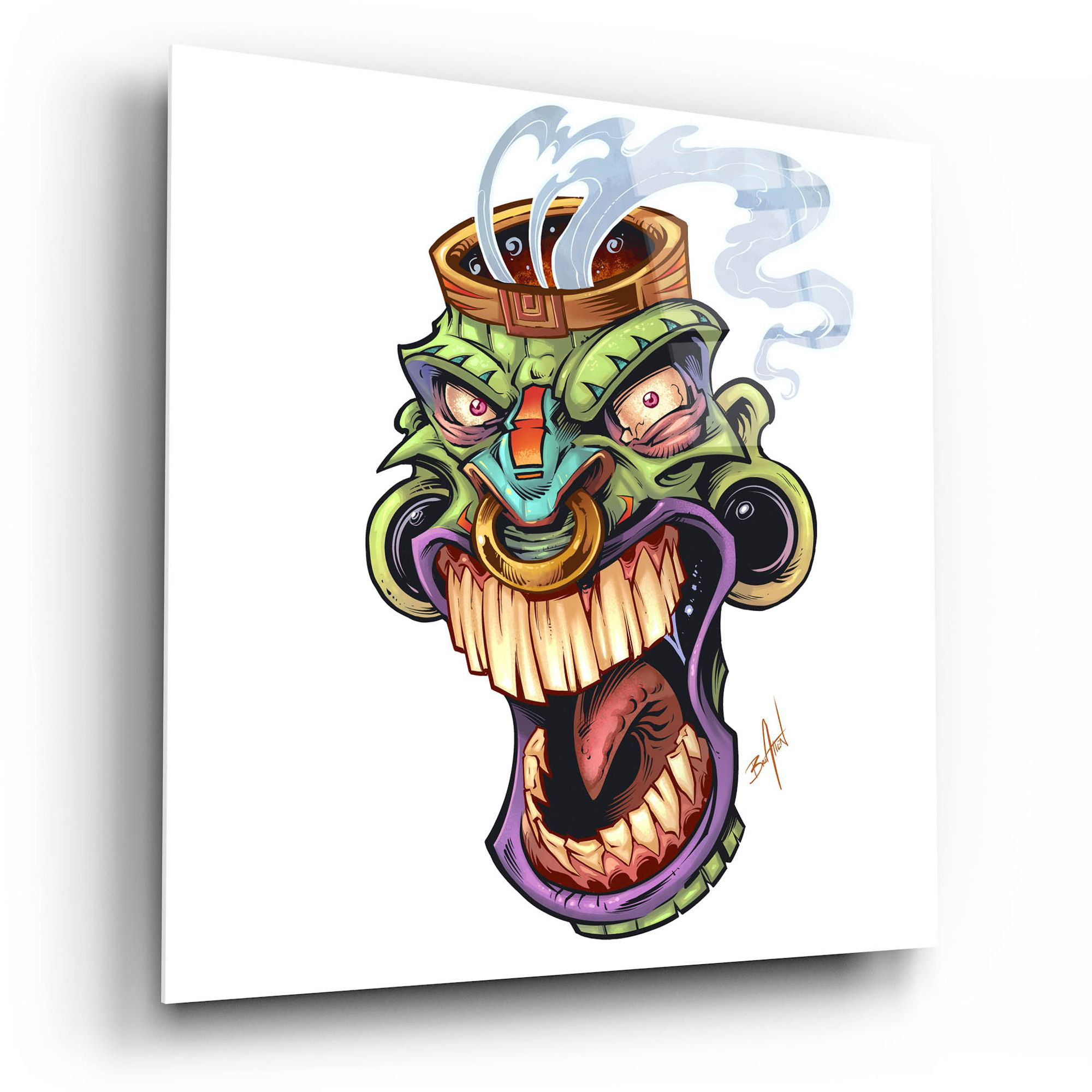Trinx Tiki Head 2 Screaming On Plastic / Acrylic by Flyland Designs ...