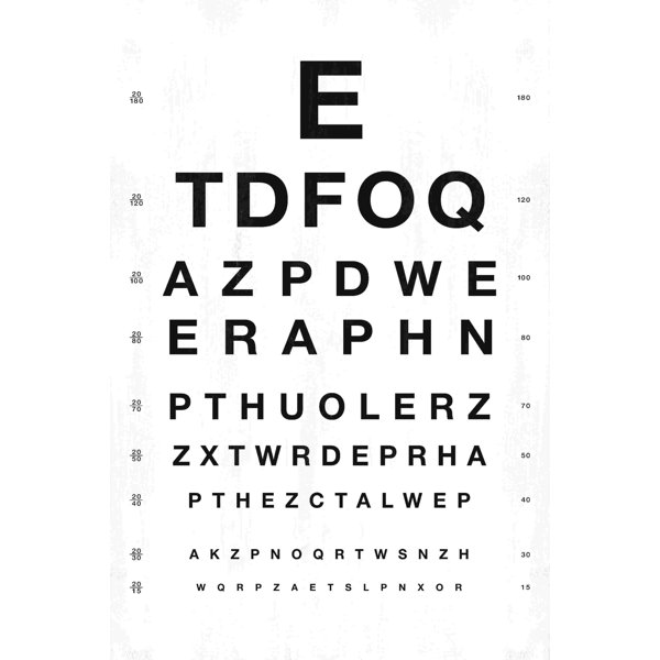 Trinx Eye Chart White - Wrapped Canvas Textual Art | Wayfair
