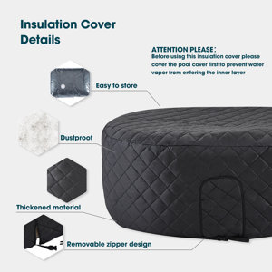 RELXTIME Insulated Cover Set For Oval Inflatable Hot Tubs, Cec Set For ...