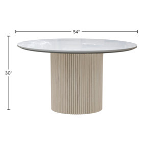 Joss & Main Fairmont Quartz Top Round Dining Table, White Wash Base ...