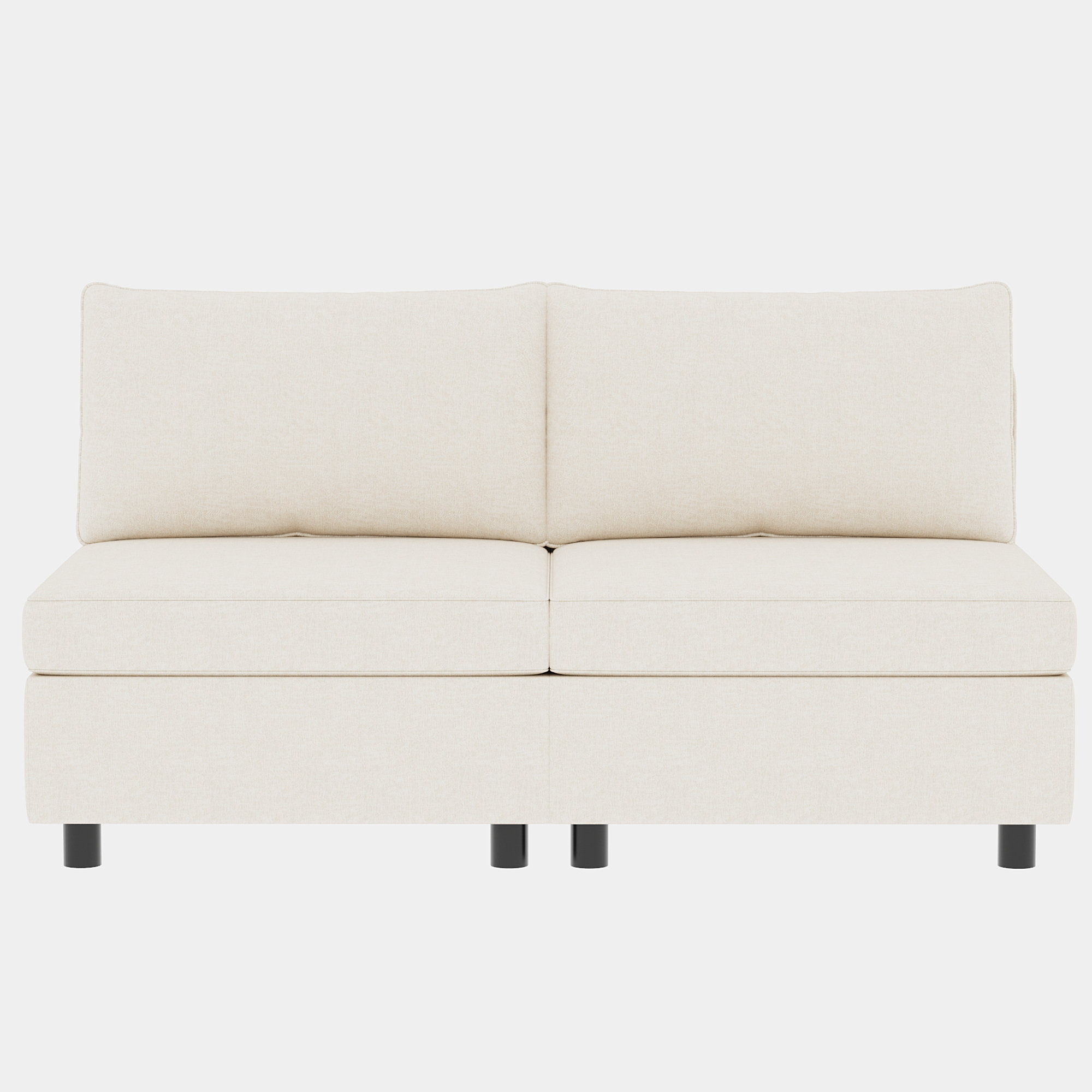 Ivy Bronx Modular sectional sofa set: 2 armless convertible seats with ...