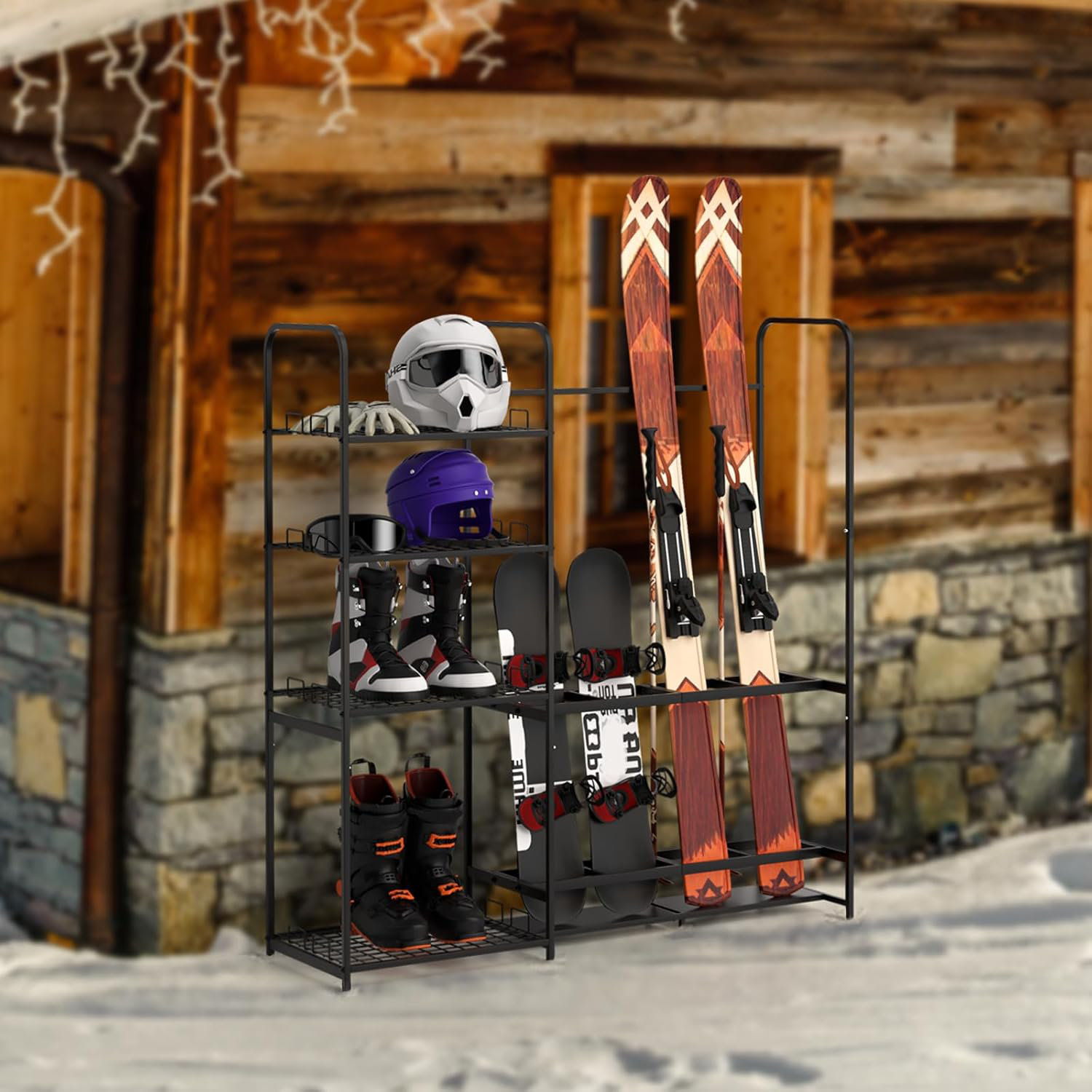 WFX Utility™ Ski Rack For Garage Freestanding Ski Storage Rack Metal ...