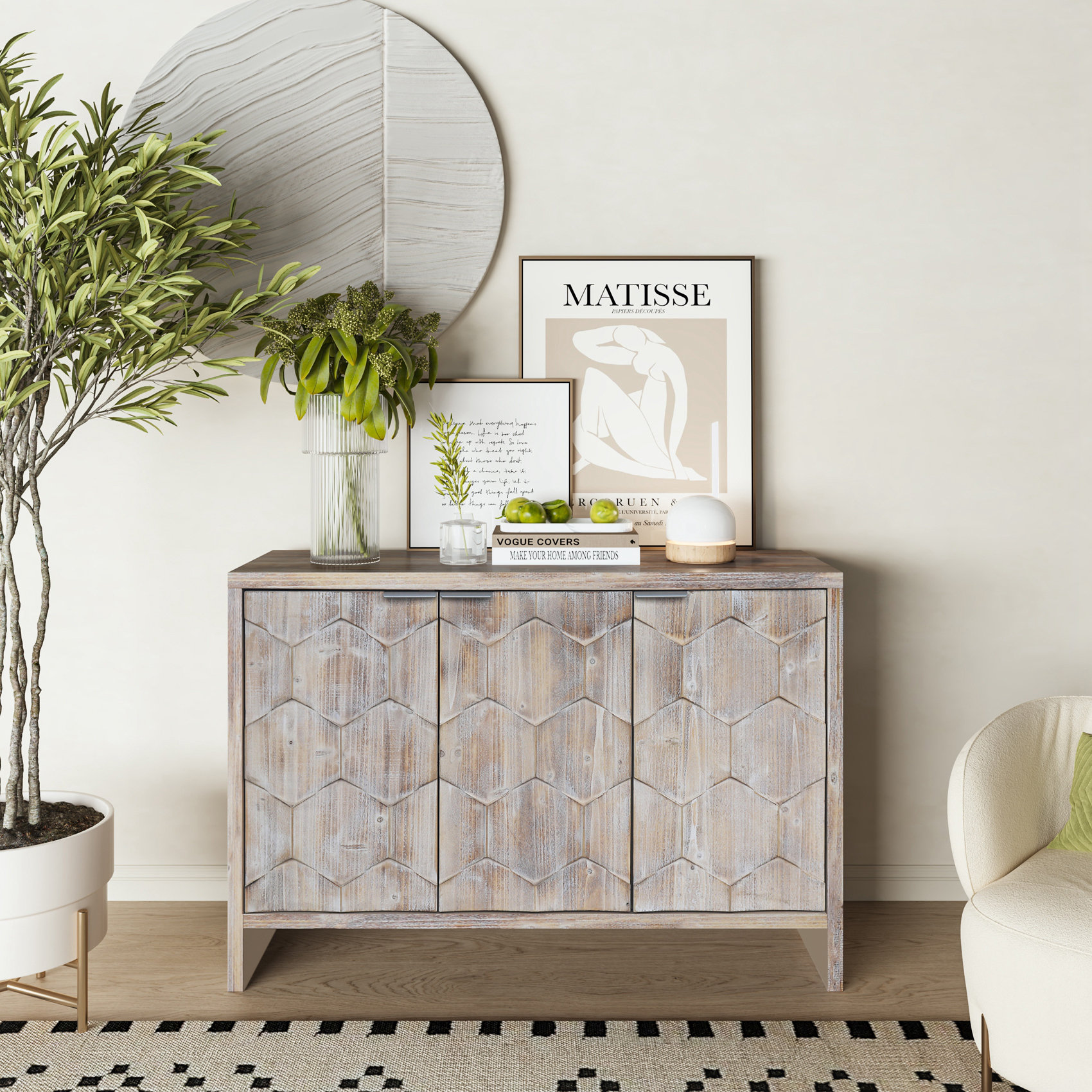 Inbox Zero Lousha 49.92" Wide Sideboard | Wayfair