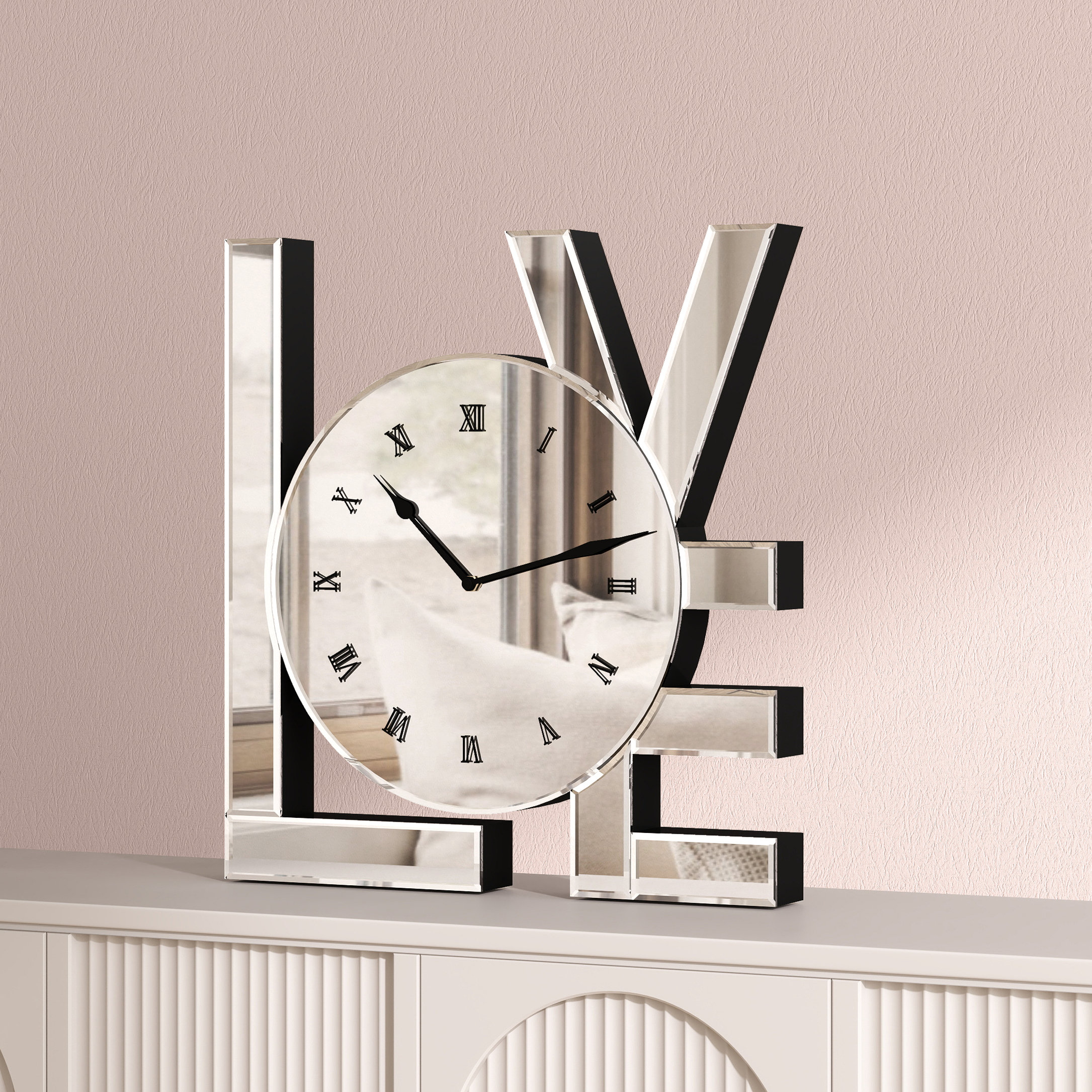 Ivy Bronx Jeni Modern Glass Decorative Table Clock | Wayfair