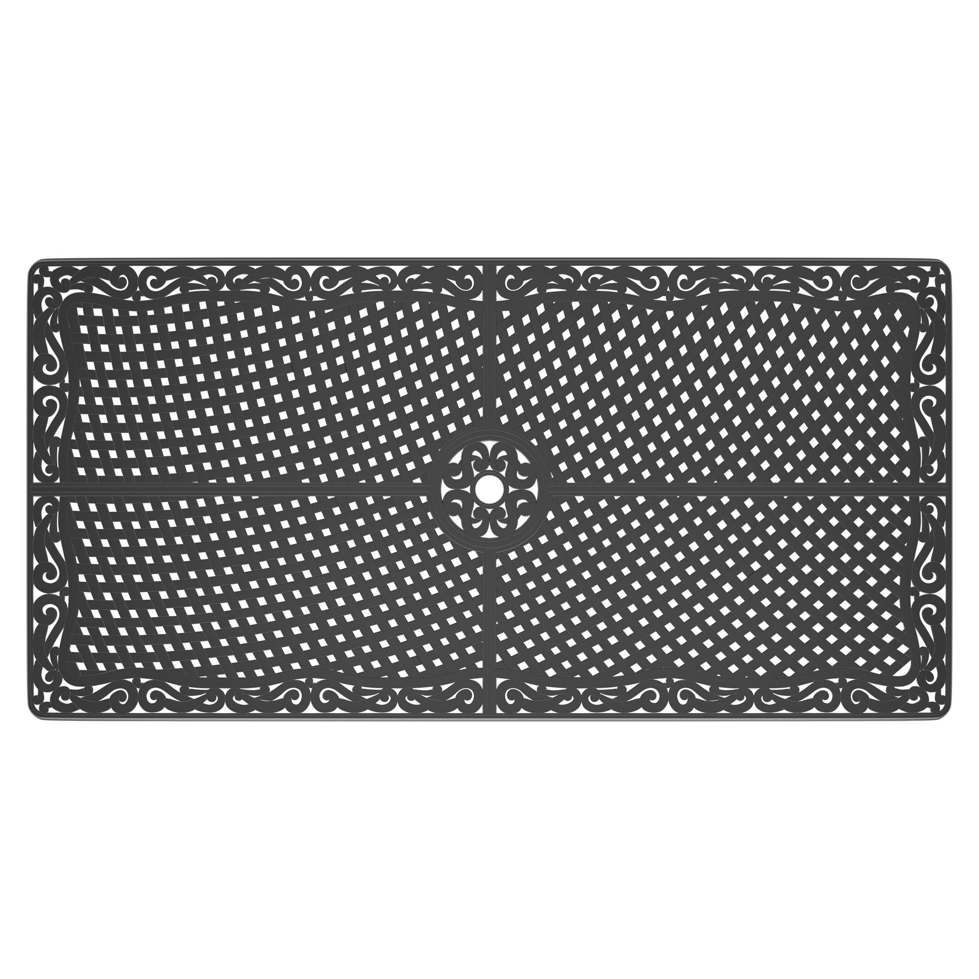 Longshore Tides Cast Aluminum Patio Dining Table With Black Frame and ...