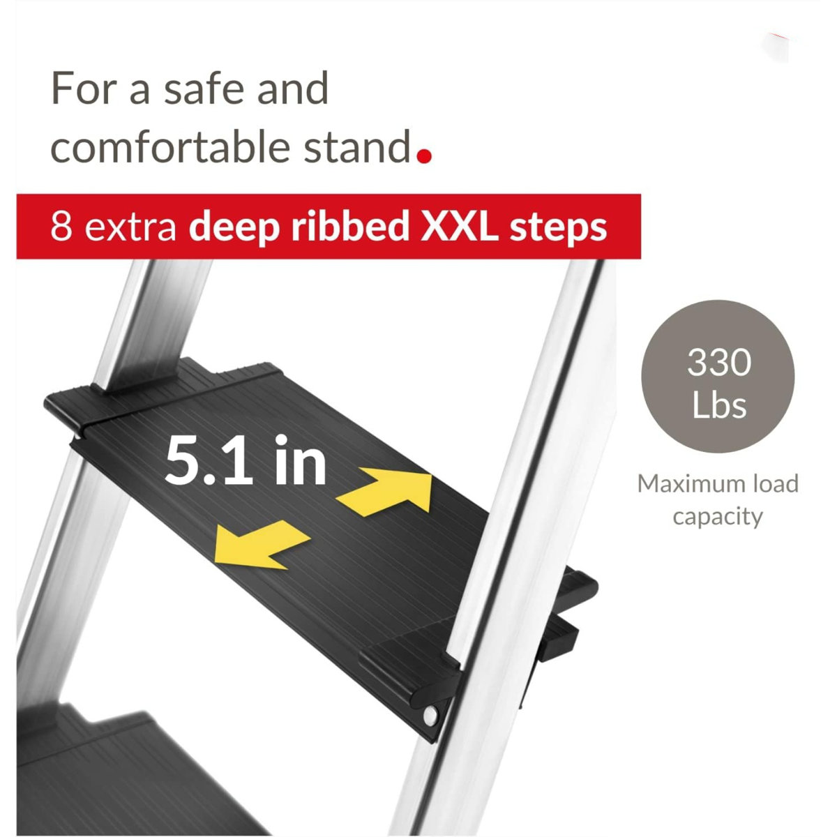 Hailo USA Inc. Hailo L100 6 Step Aluminum Lightweight Folding Step ...