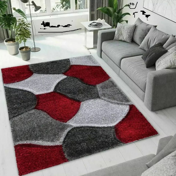 Ivy Bronx 3D Shaggy Rugs Modern Geometric Design Large Area Rugs For ...