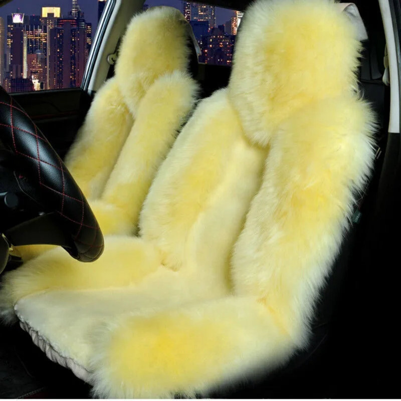 Costyle 1pc Simulation Australian Sheepskin Fur Car Front Seat Cover ...