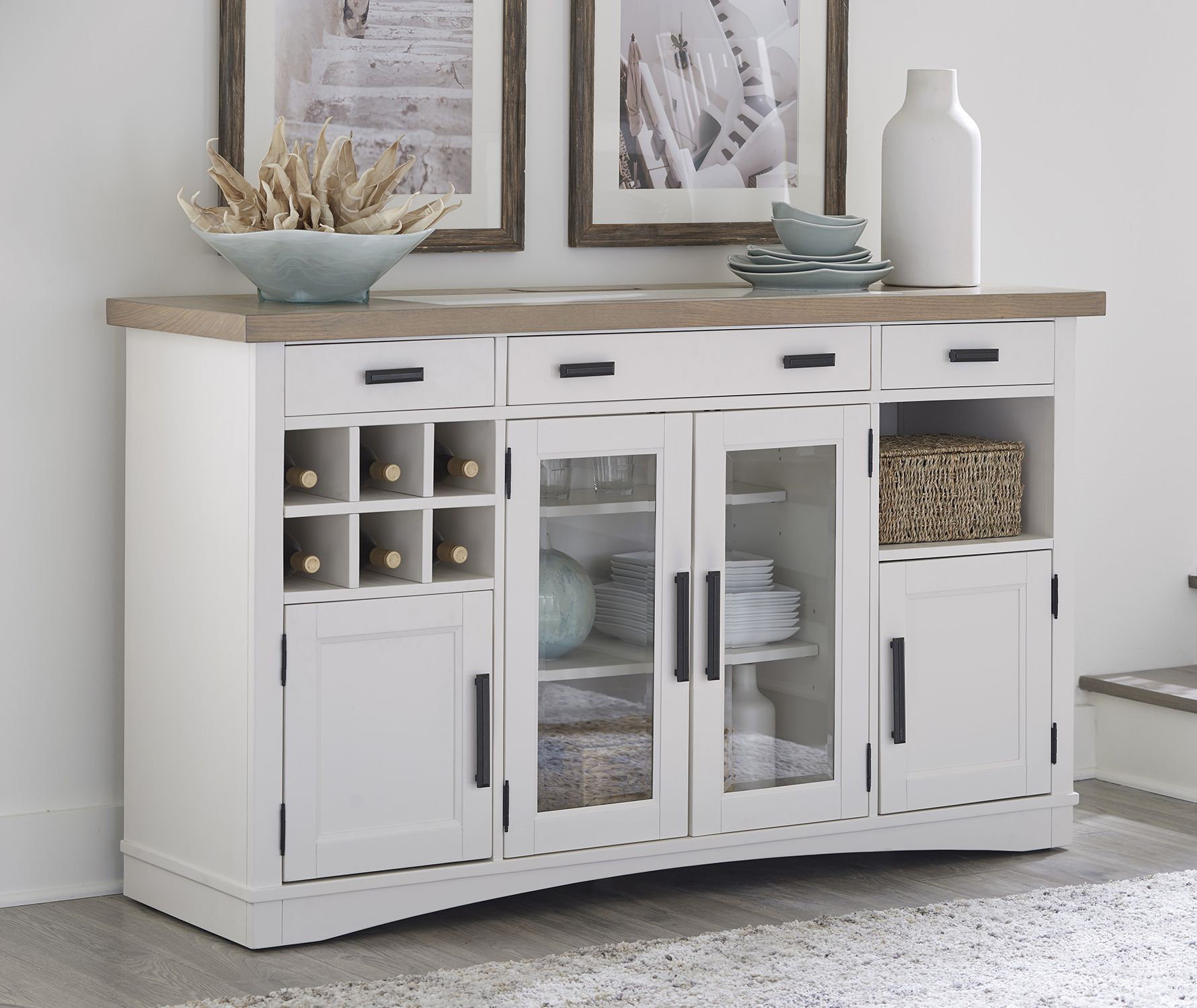 Laurel Foundry Modern Farmhouse Troy Sideboard Server With Quartz ...