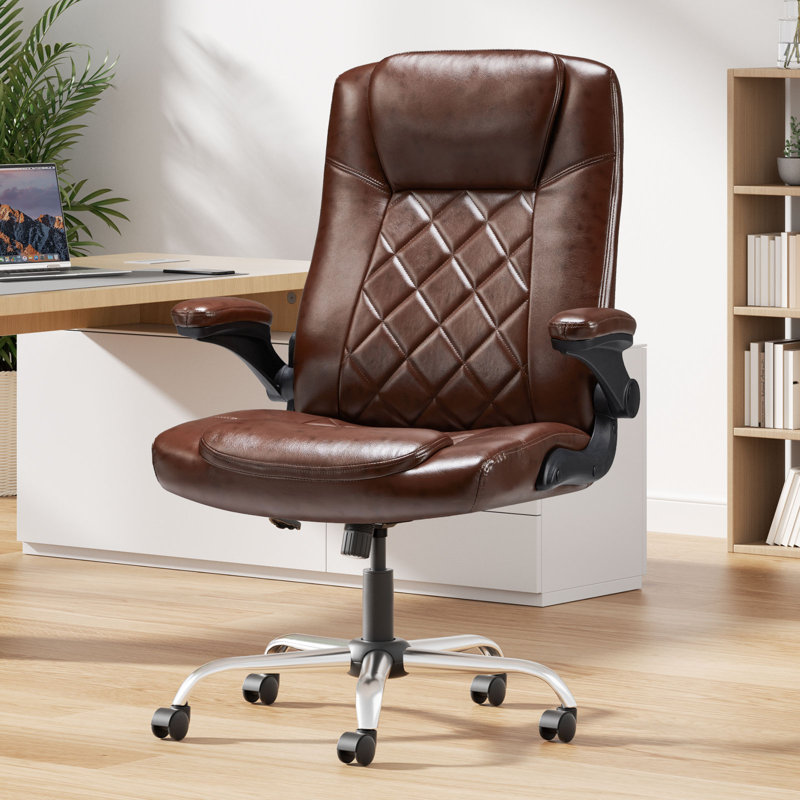 Hokku Designs Rennane Leather Executive Office Chair with Arm & Rocking ...
