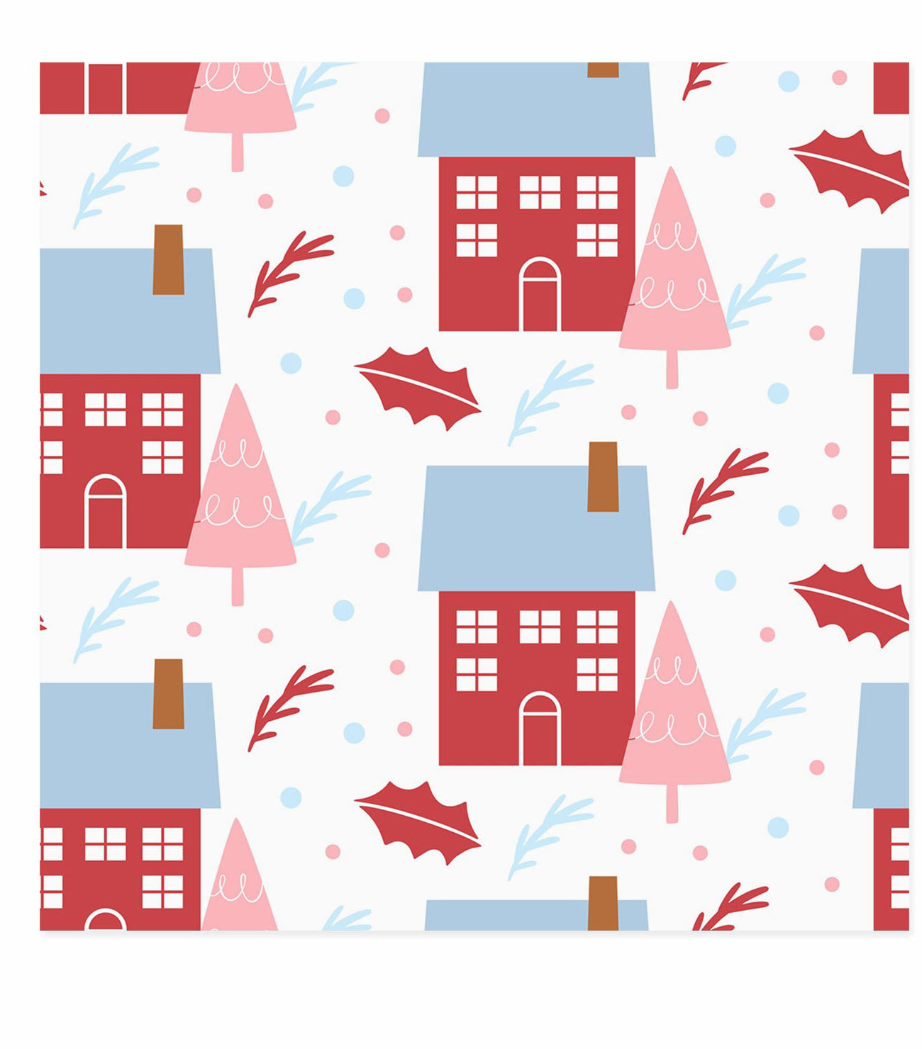 The Holiday Aisle® Holiday Christmas House Pattern I Modern Unframed ...