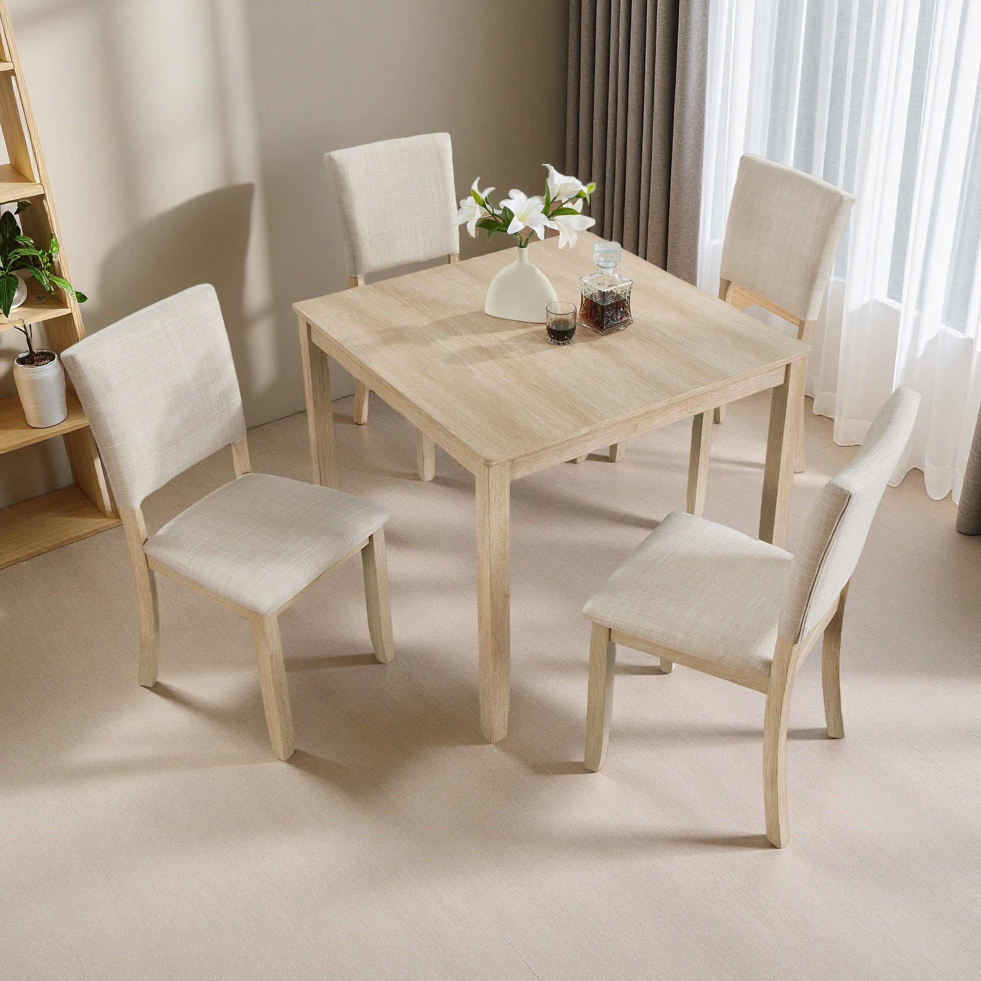 Lark Manor™ Modern 4 Person Dining Table Set With 4 Chairs, Dining ...