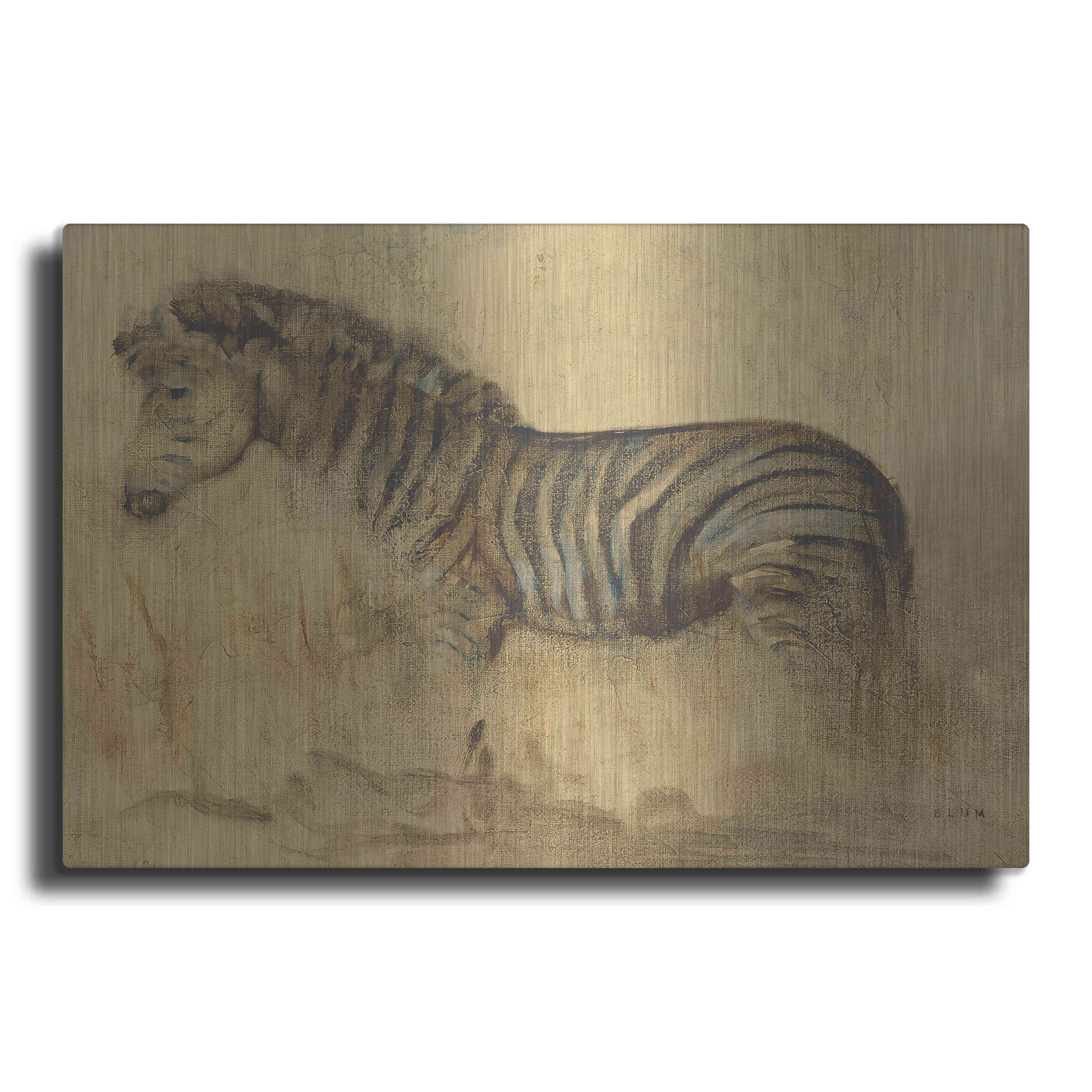 Foundry Select Global Zebra Light Crop by - Unframed Painting on Metal ...
