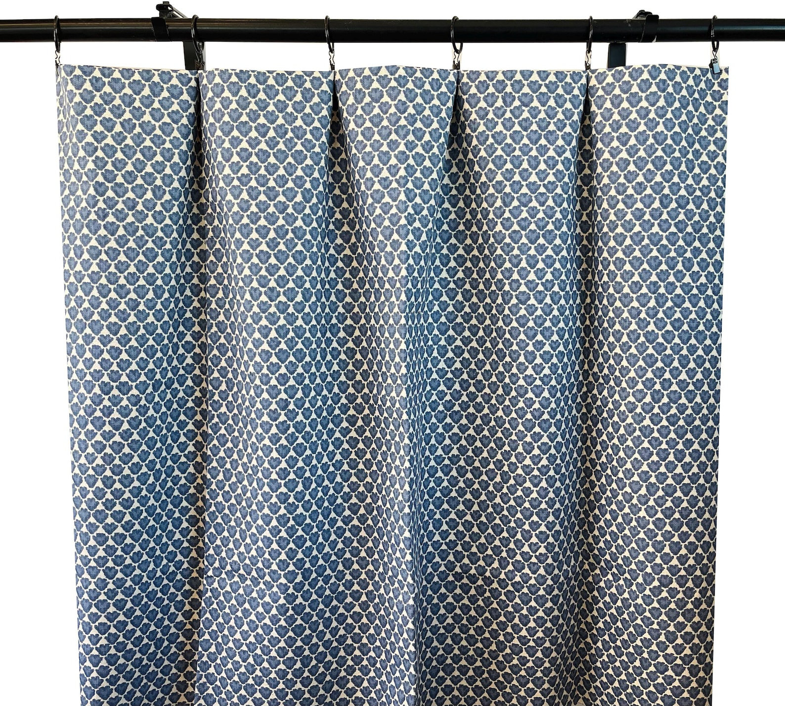 That Dutch Girl Navy Beige Block Print Curtains - Wayfair Canada