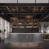 KPXU Bar Counter Rustic Style Bar Front Desk with Storage and Bar ...