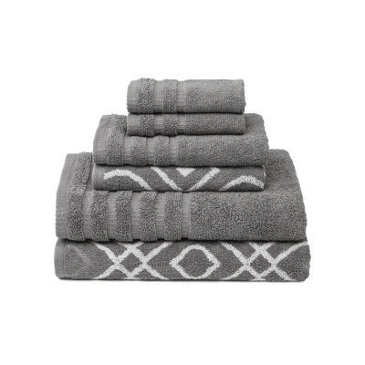 dark grey patterned towels