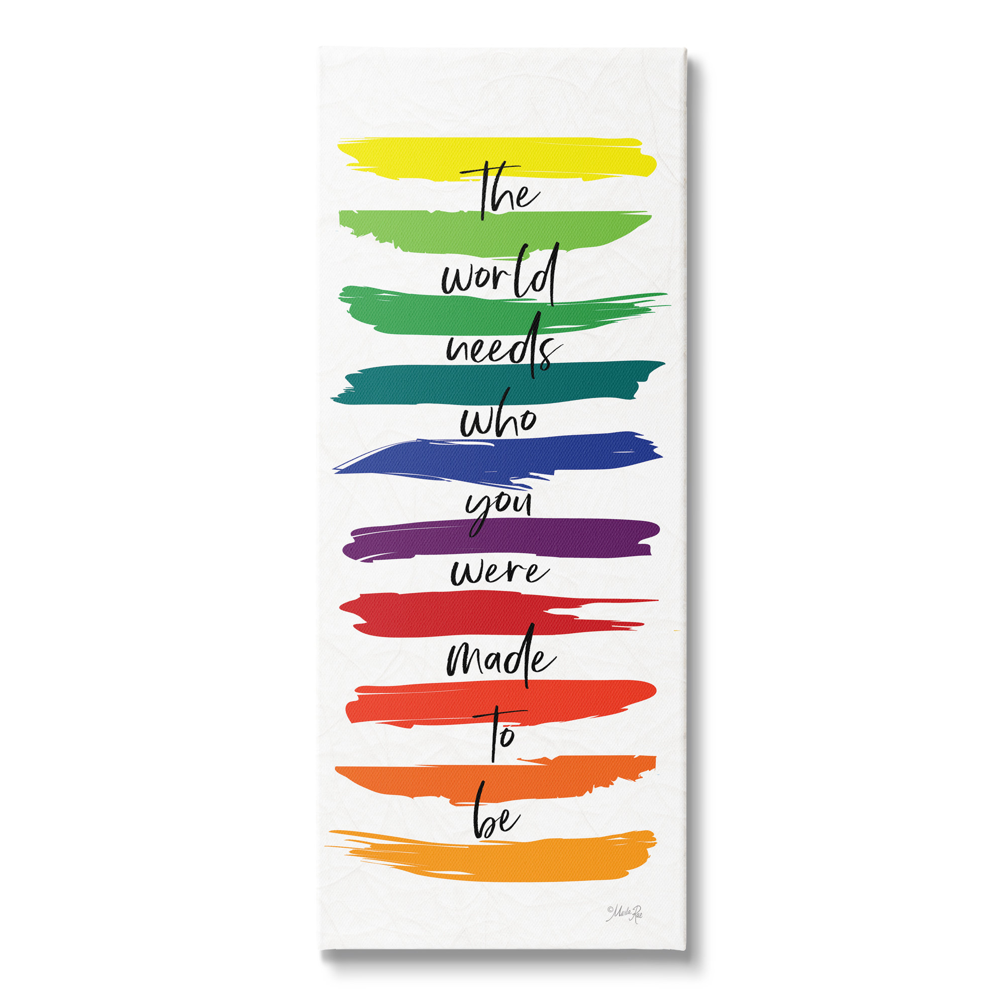 Stupell Industries Encouraging Bold Rainbow Quote Paint Brush Strokes ...