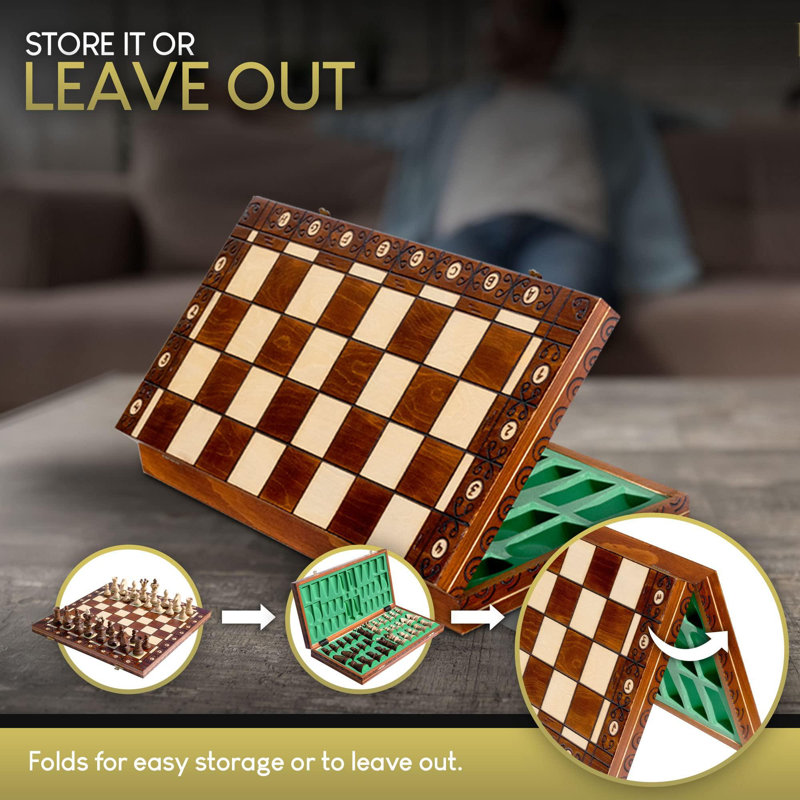 BOJUNTAN Chess Set - Wooden 21 Inch Beech & Birch Board With Felt Base ...