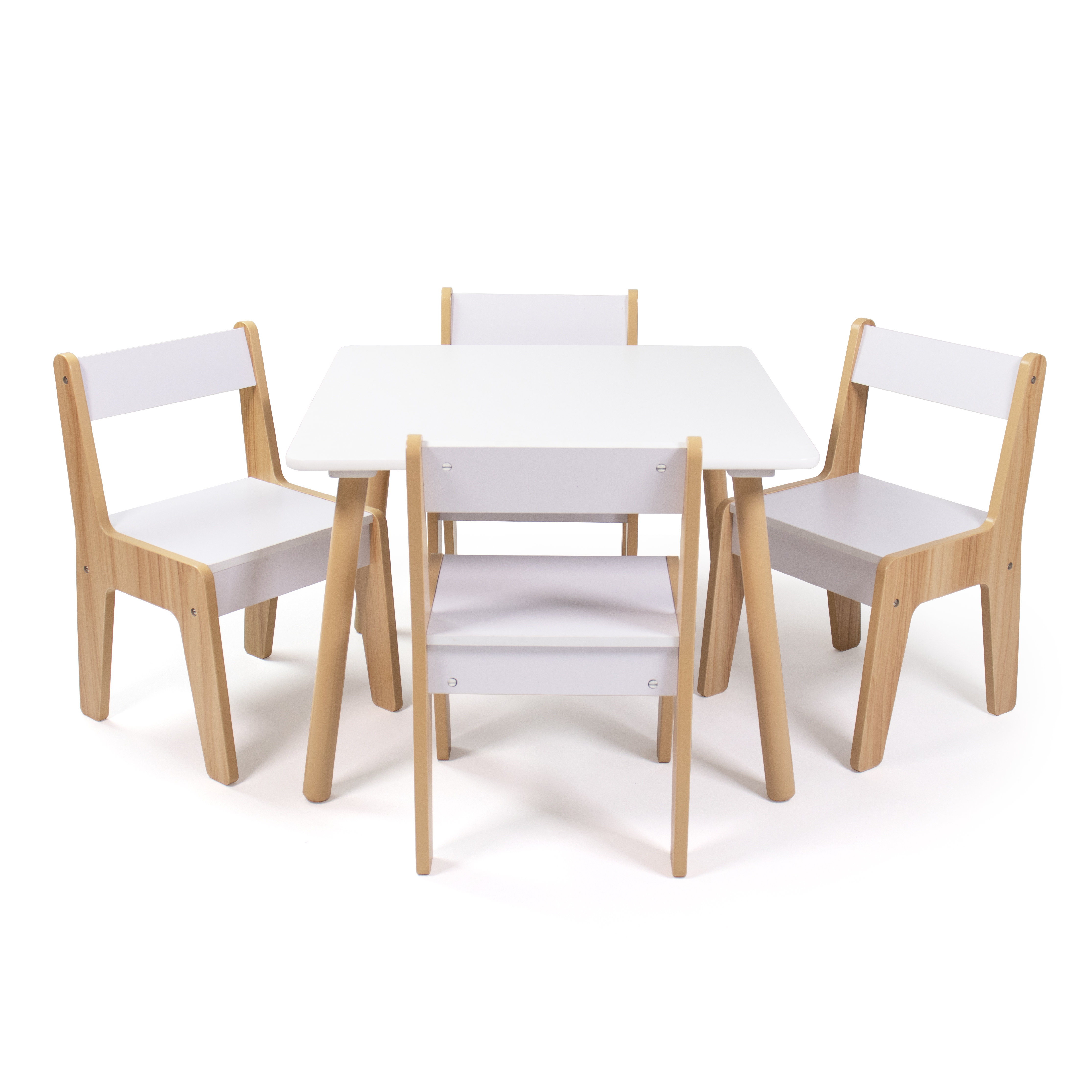 Harriet Bee Modern Wood Kids Table And 4 Chairs Set & Reviews | Wayfair