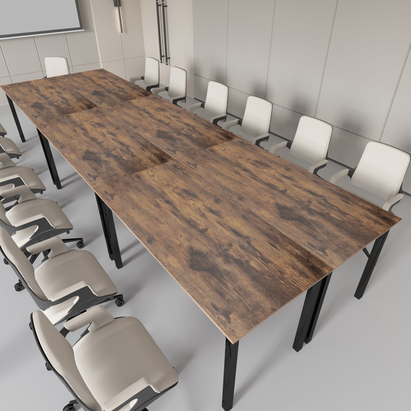 17 Stories Sharlen 165.3''Wide 12FT Modular Rectangular Conference ...