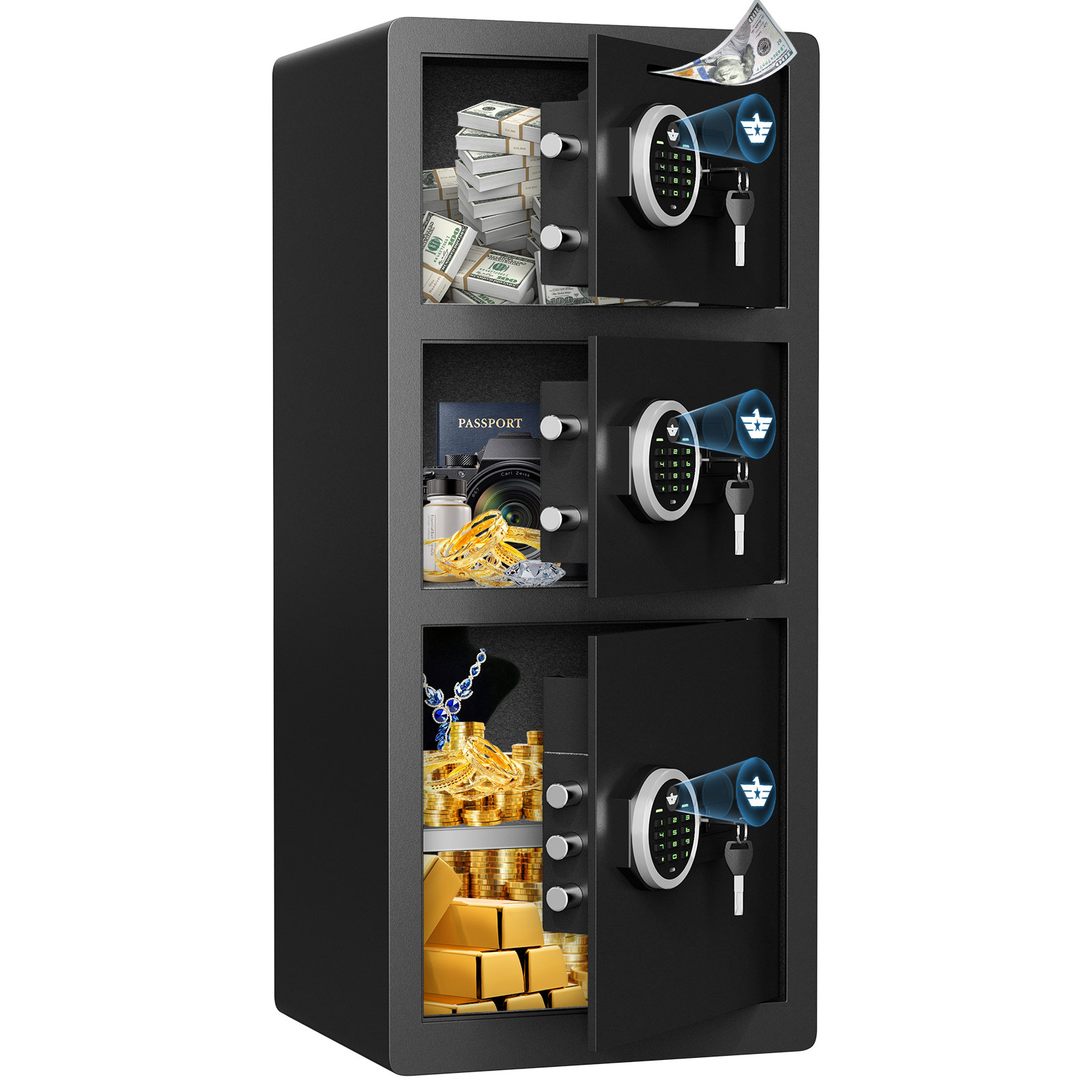 ZenithZest 8.0 Cub Extra Large Home Safe Box, Safe Box With Drop Slot ...