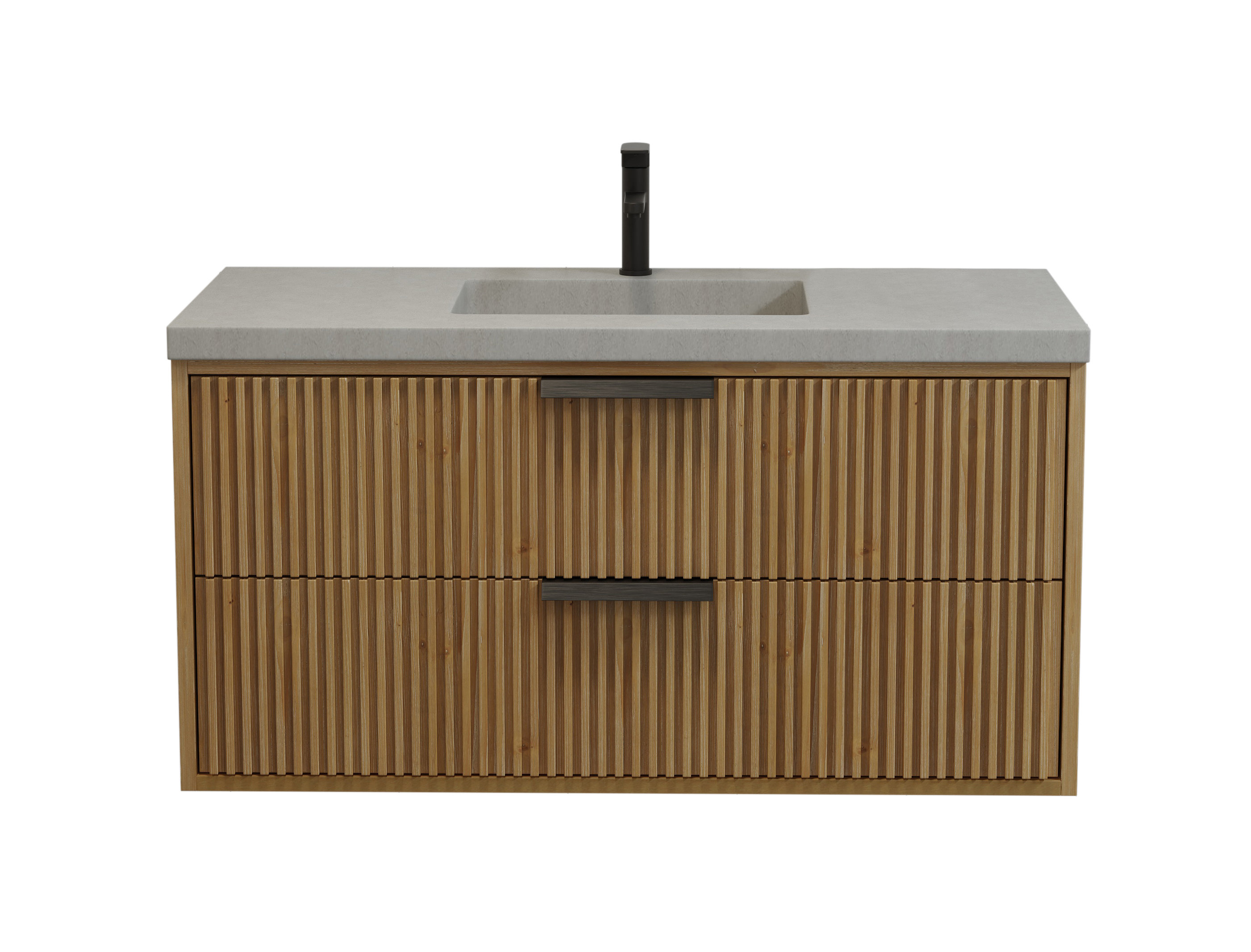 Maxbano 42" Floating Bathroom Vanity with Cement Single Sink | Wayfair