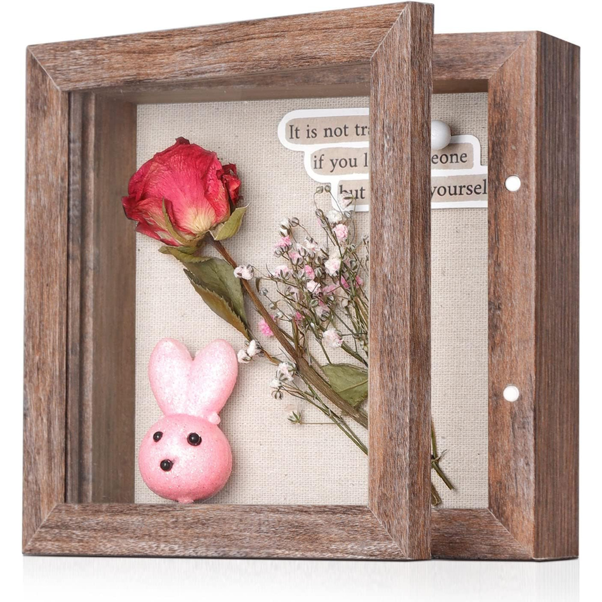 Millwood Pines 5X5 Small Shadow Box Frame With Linen Back - Sturdy ...