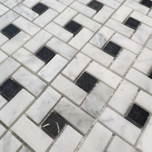 Marble Online 12" x 12" Marble Pinwheel Mosaic Wall & Floor Tile | Wayfair