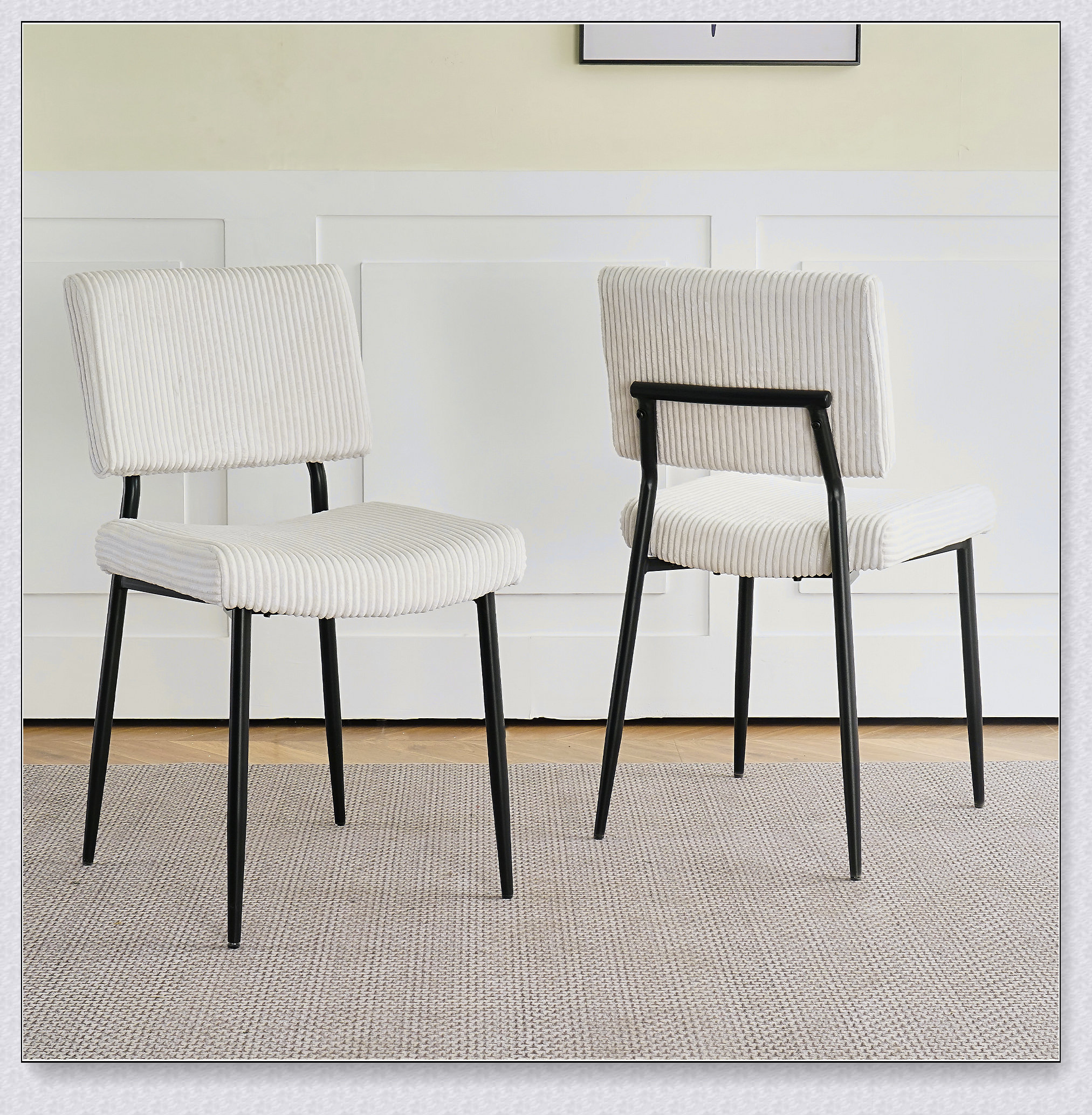 George Oliver Modern simple dining chair Fabric Upholstered Chairs home ...