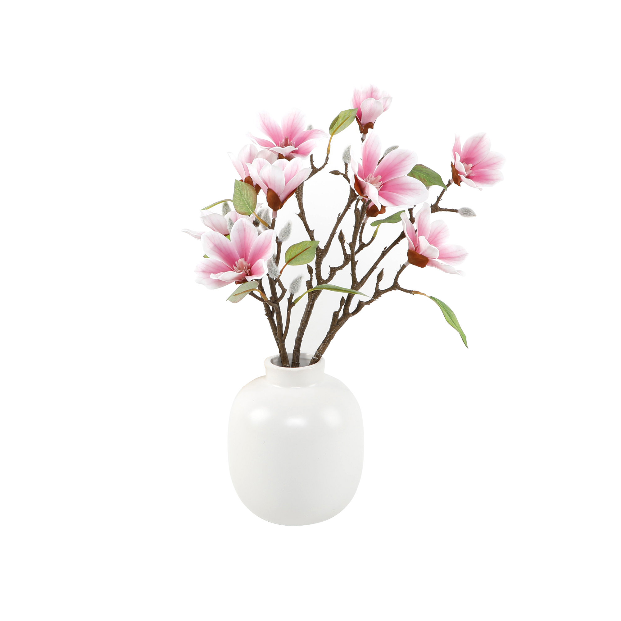 Flora Bunda Magnolia Floral Arrangement in Vase | Wayfair
