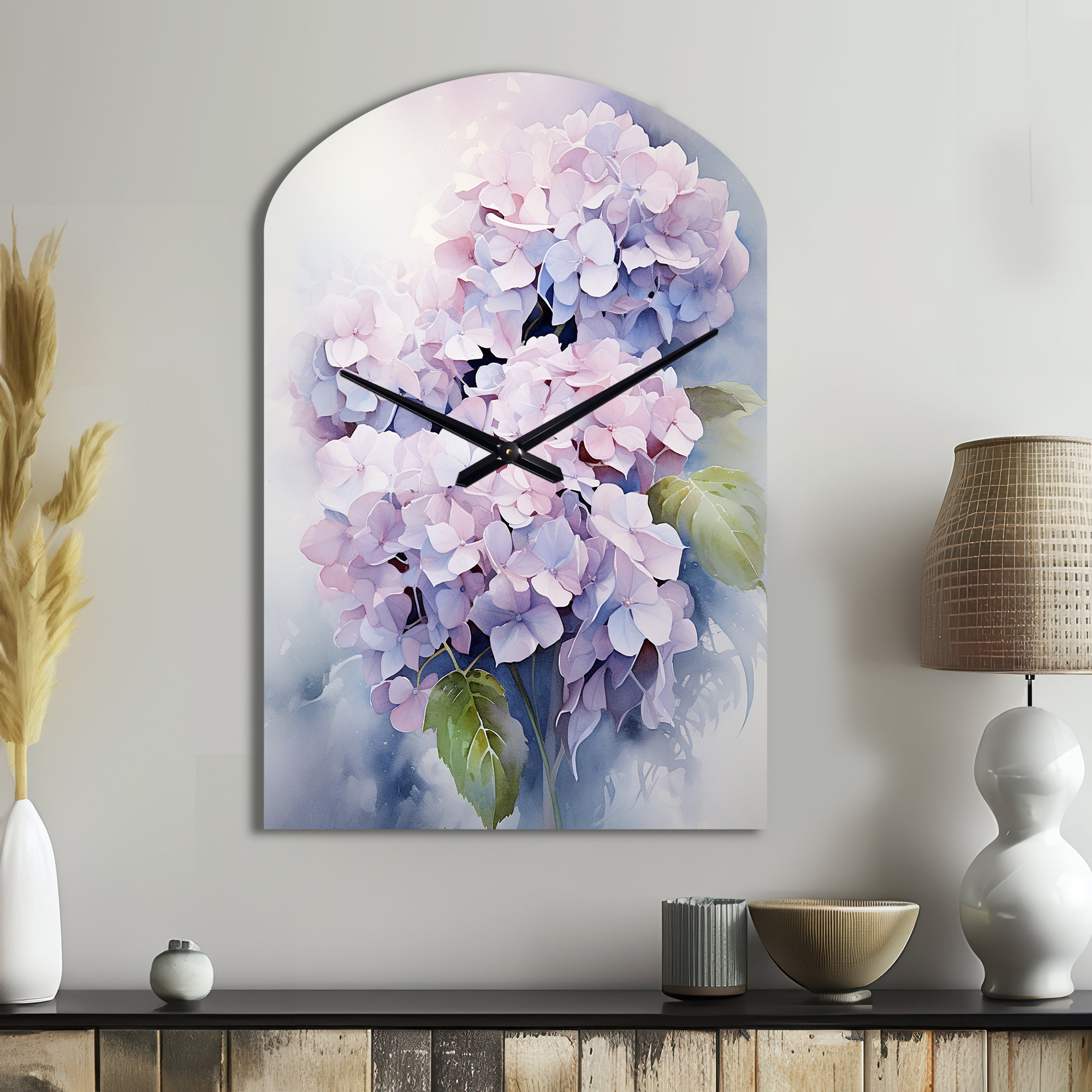 Design Art Purple Hydrangea Graceful Whispers - Asymmetrical Hydrangea ...