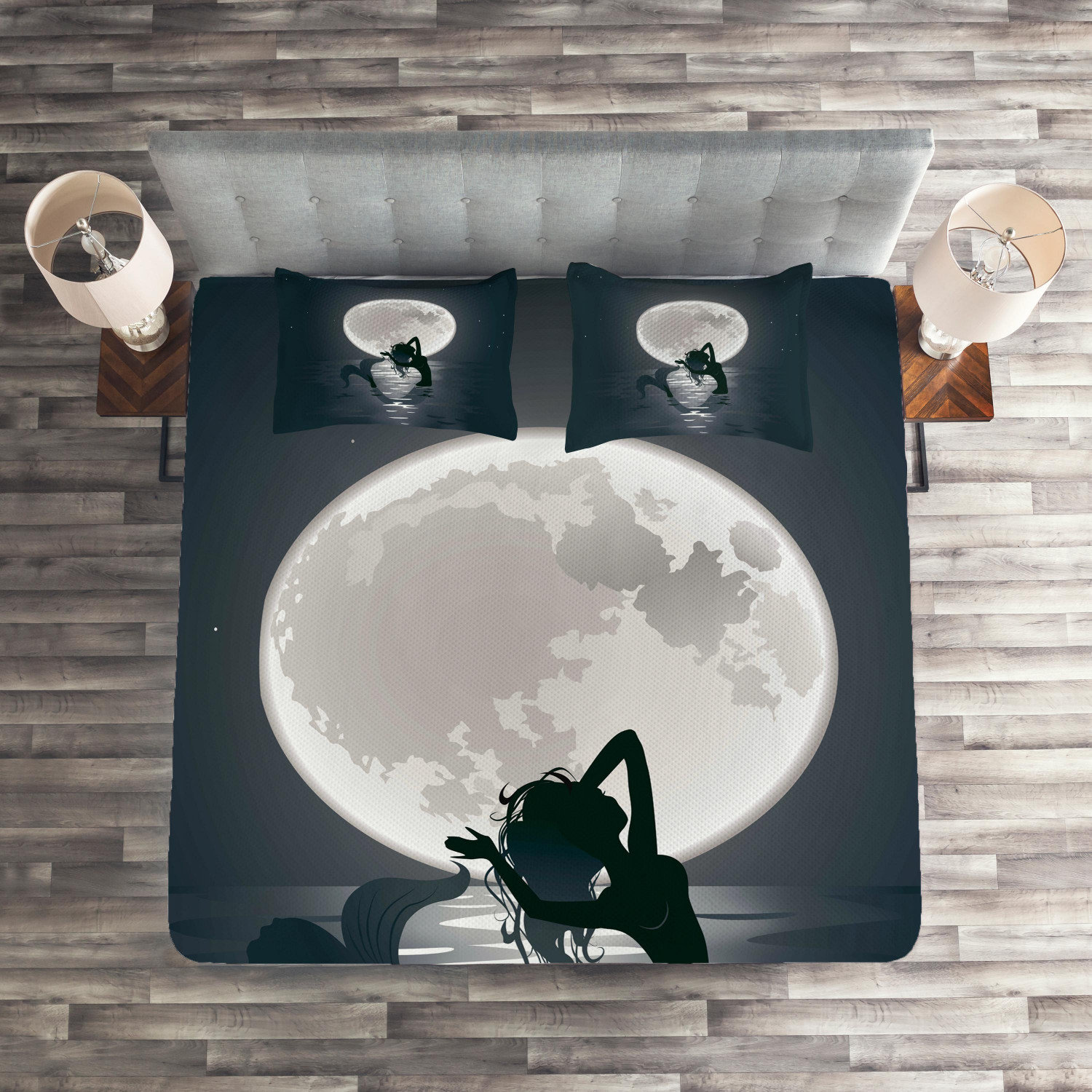 Ambesonne Midnight Blue Microfiber Coverlet / Bedspread Set | Wayfair