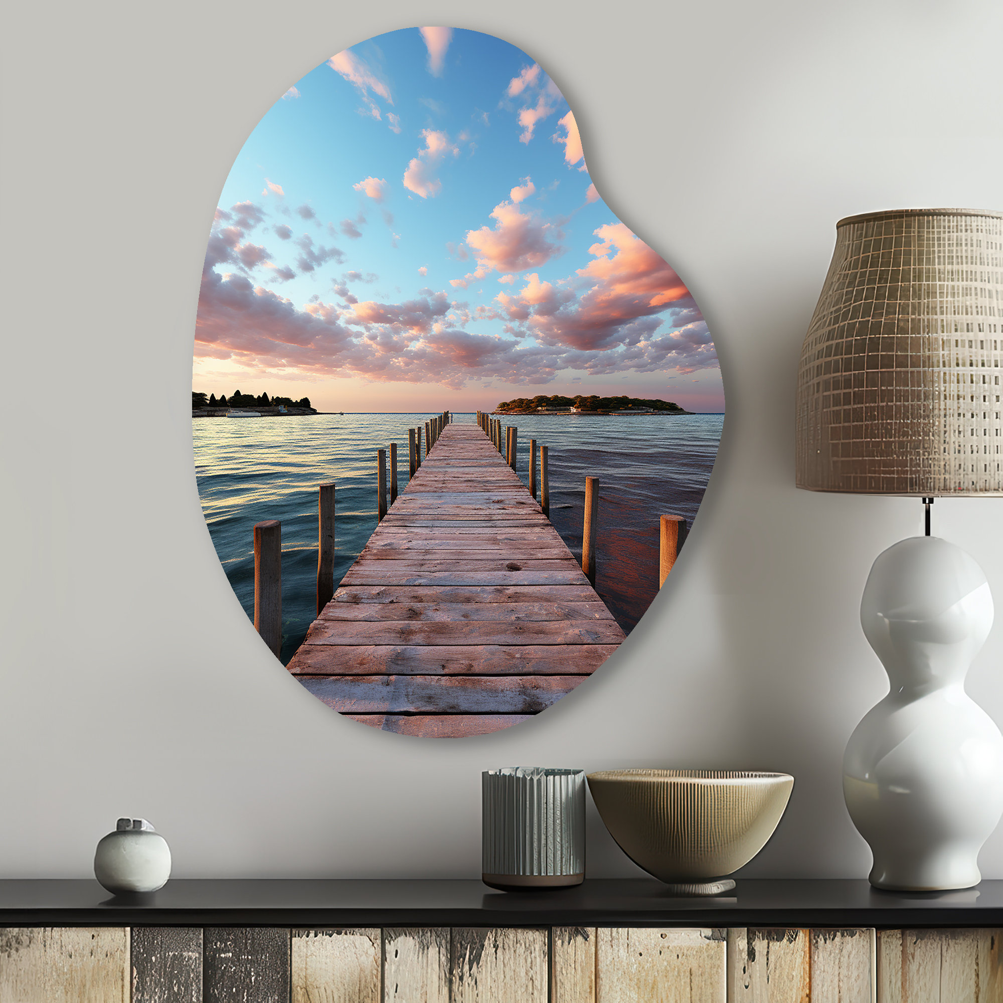 Design Art Pier And Dock Tranquil I - Coastal Pier Pear Shape ...