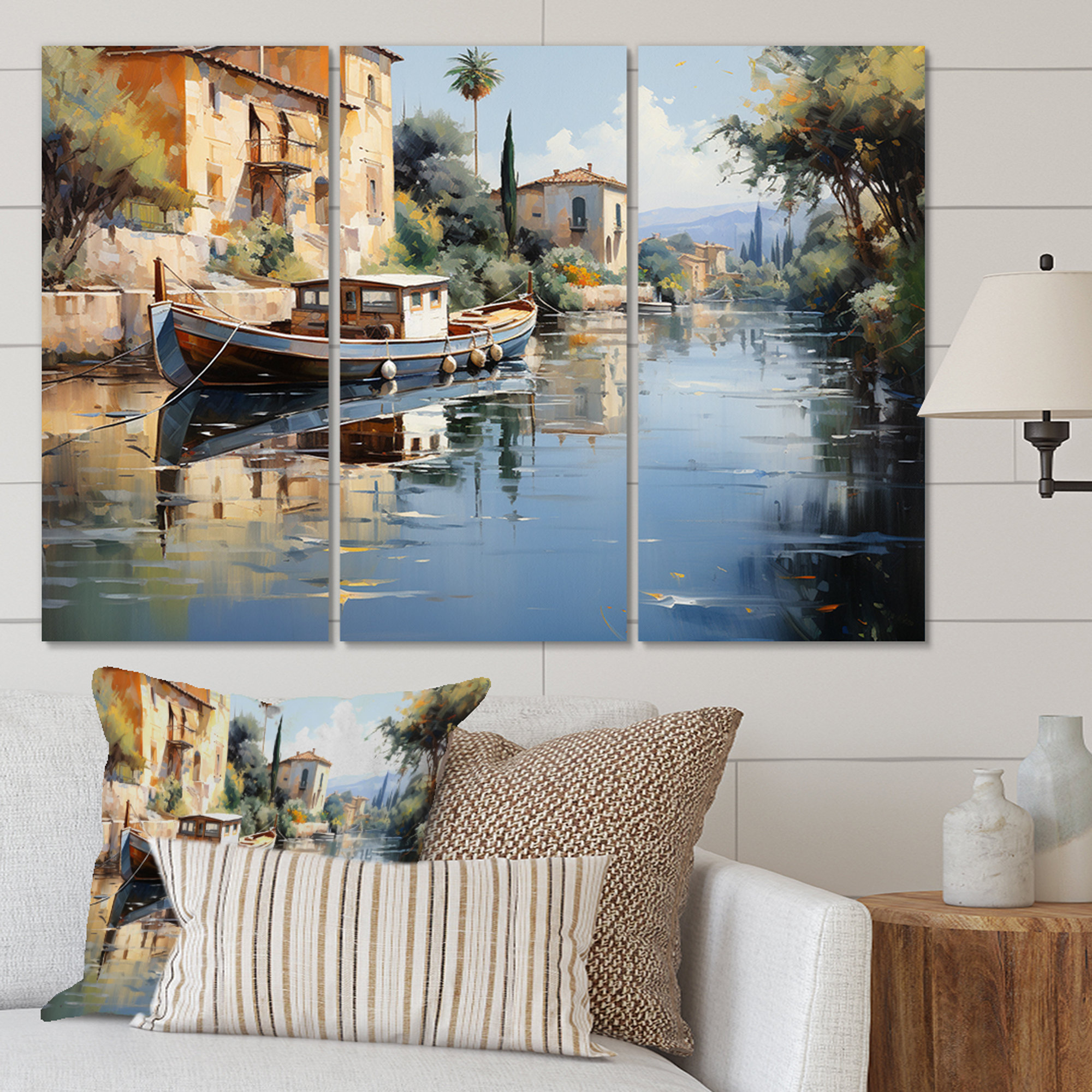Design Art Beige Canal Impressionistic Canal Loose - Canals Metal Wall ...